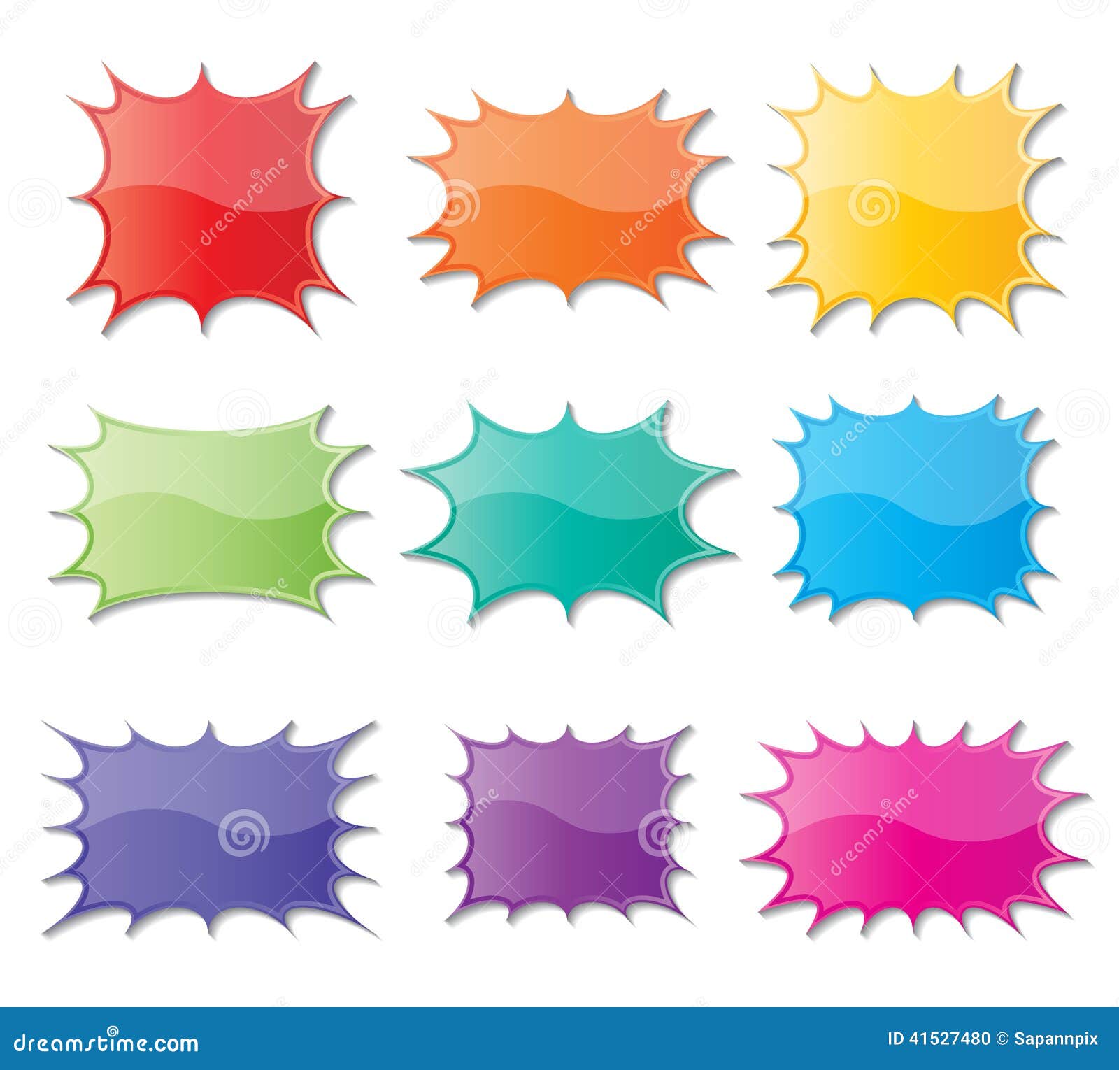 Starburst speech bubbles stock vector. Illustration of concept - 41527480