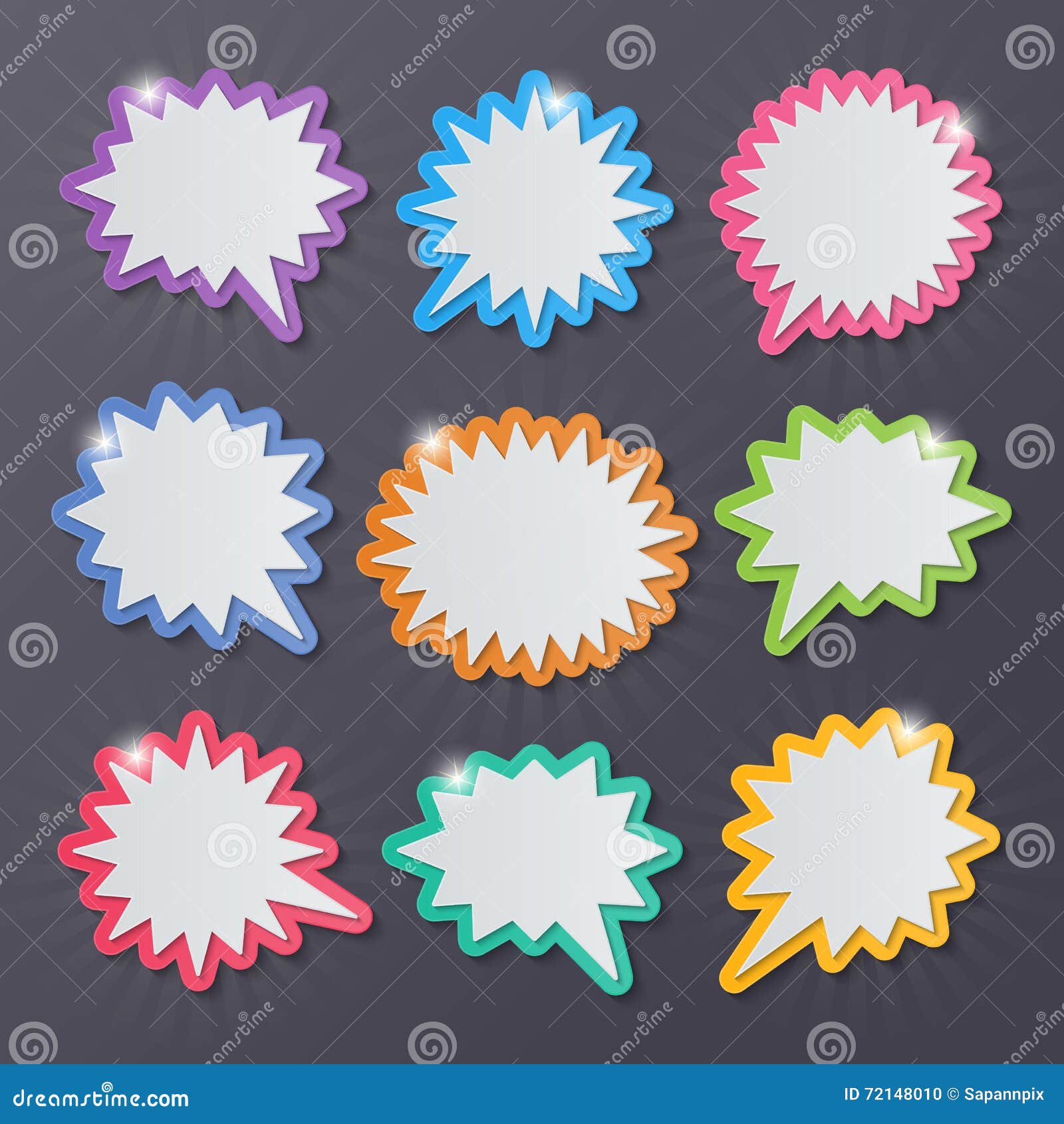 Starburst Speech Bubbles Stock Vector Illustration Of Infographics