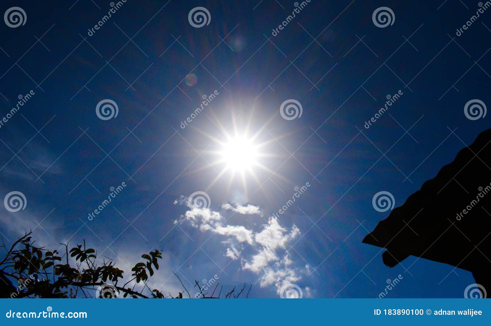 Starburst Sunlight Star Sun Rays Clouds Silhouette Stock Photo - Image ...