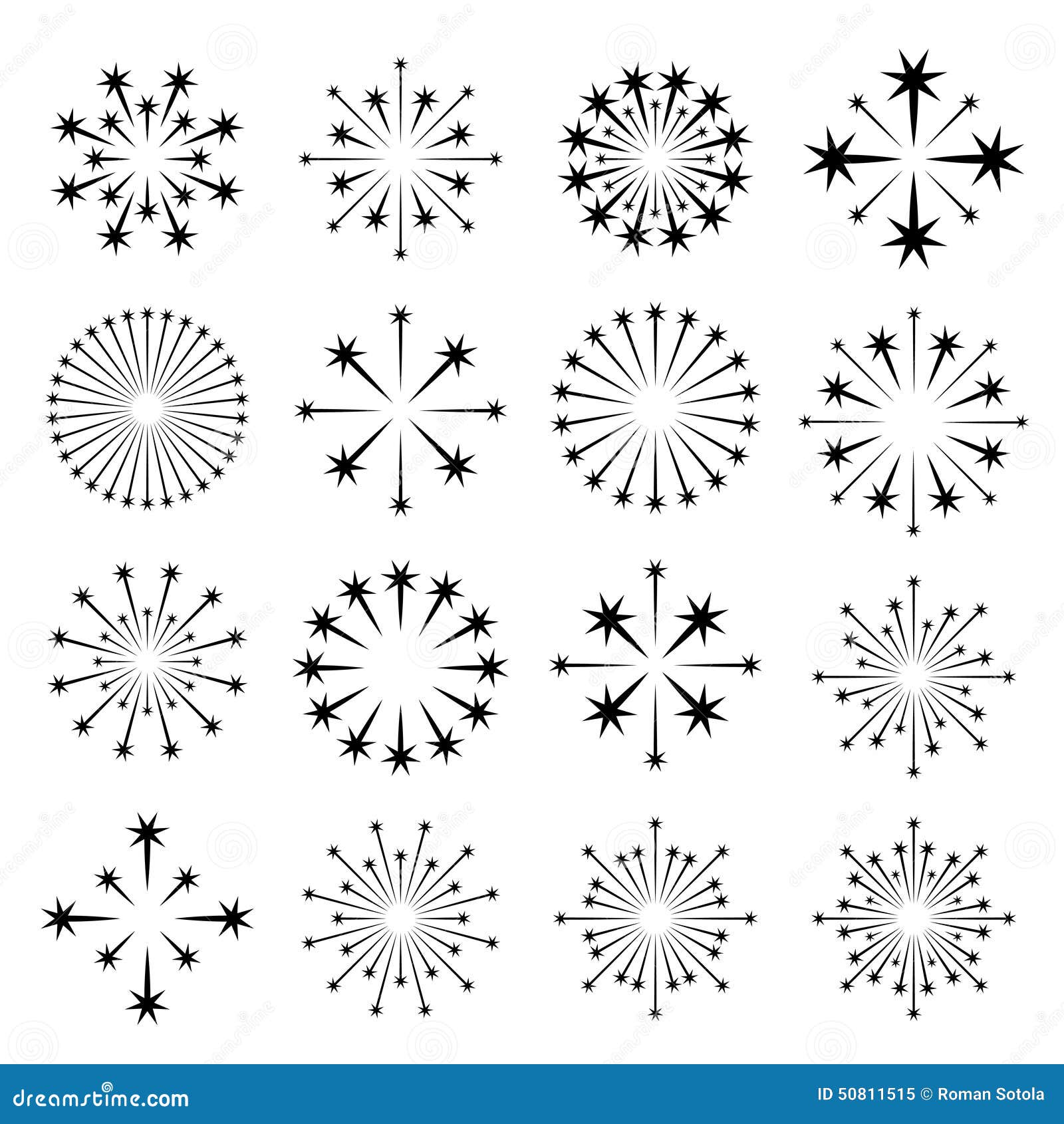 Starbursts black symbols stock vector. Illustration of effect - 50811515