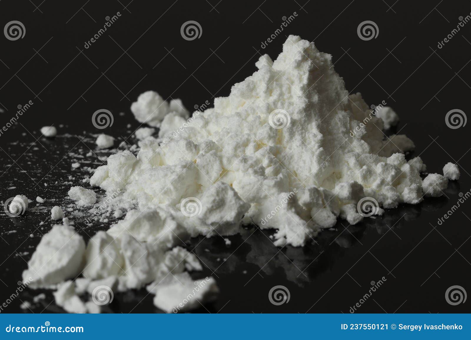 Starch on a Black Background. Stock Image - Image of starch, background ...