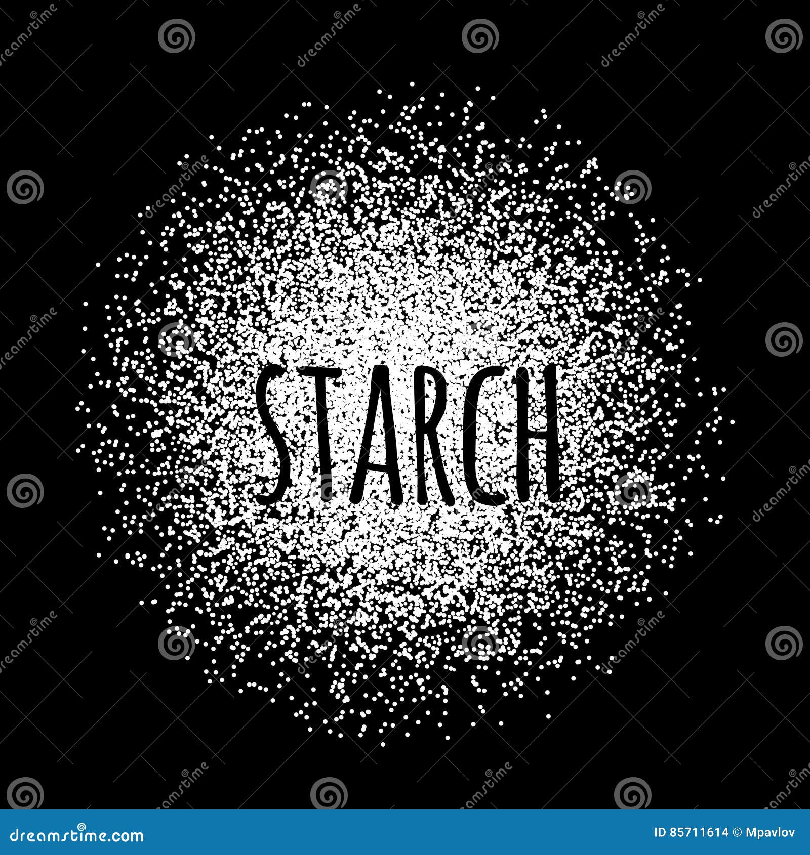 Starch in the Form of White Powder Vector Illustration Stock Vector ...