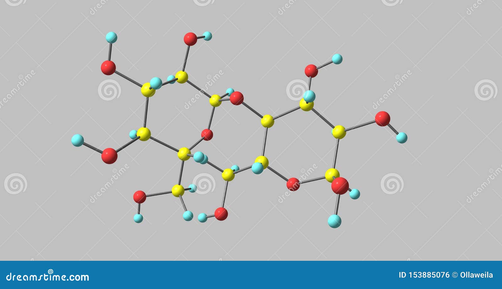 Starch Molecular Structure Isolated on Grey Stock Illustration ...