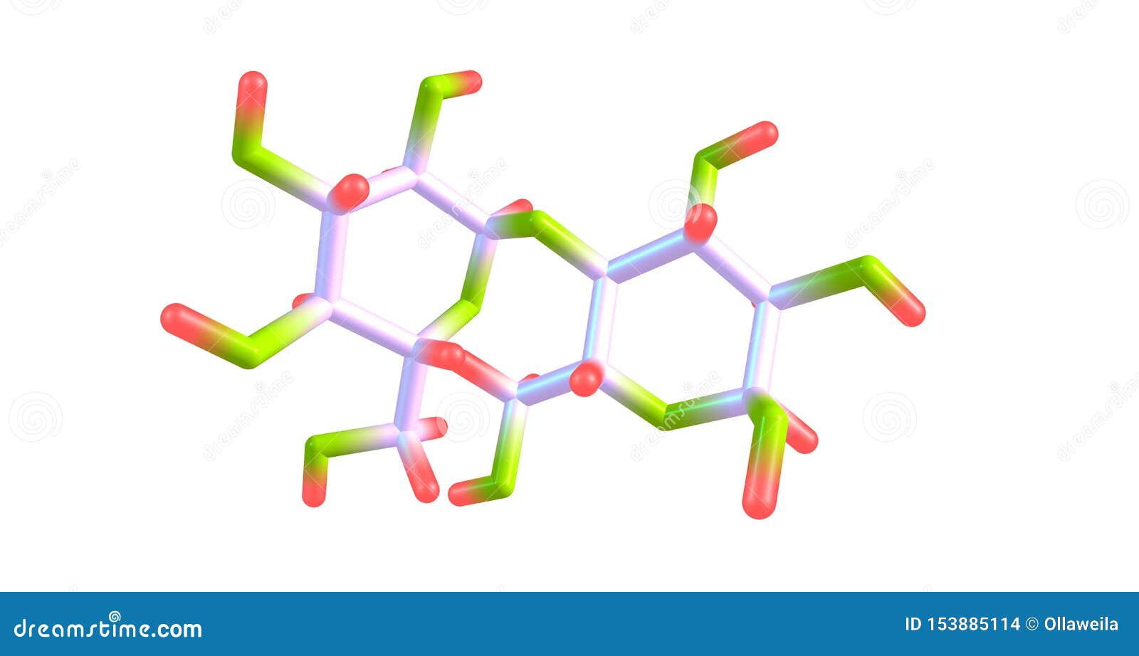 Starch Molecular Structure Isolated on White Stock Illustration ...
