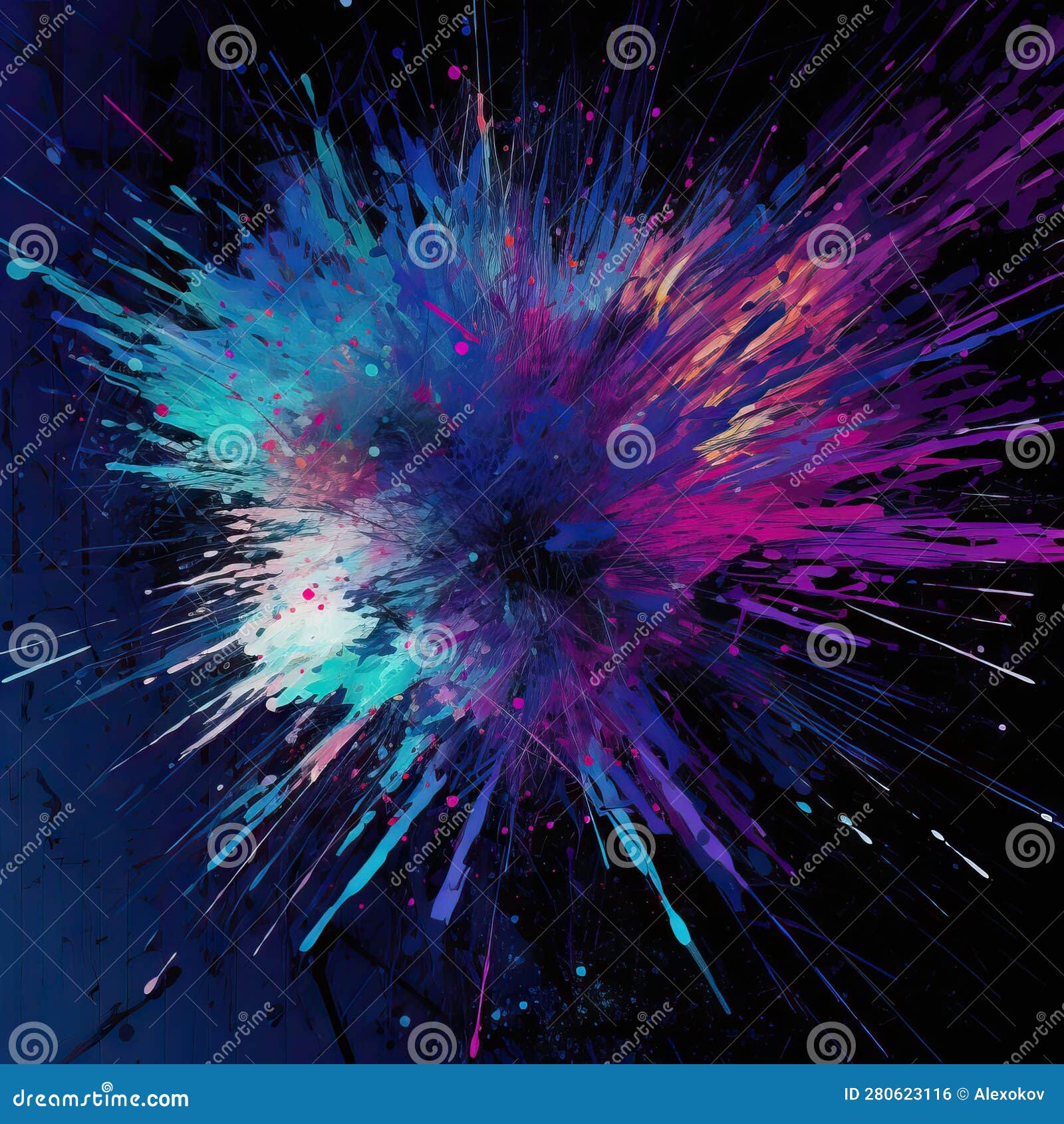 Stardust Explosion in Contemporary Era: a Vibrant Nighttime Abstract ...