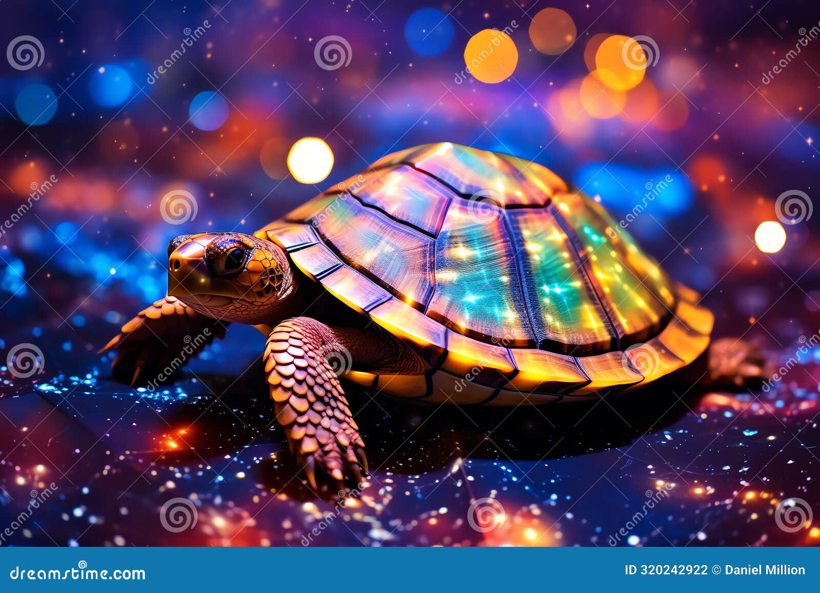 Stardust Turtle Shell Fantasy Sky Night Gazing Stock Illustration ...