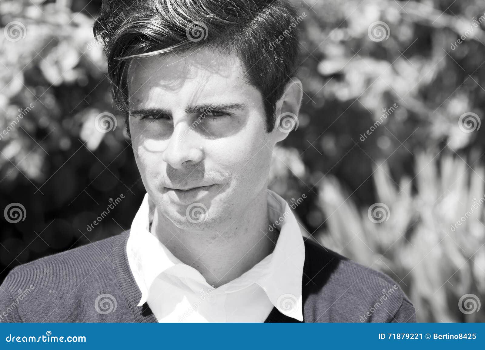 Stare man 60 s style stock image. Image of gothic, face - 71879221