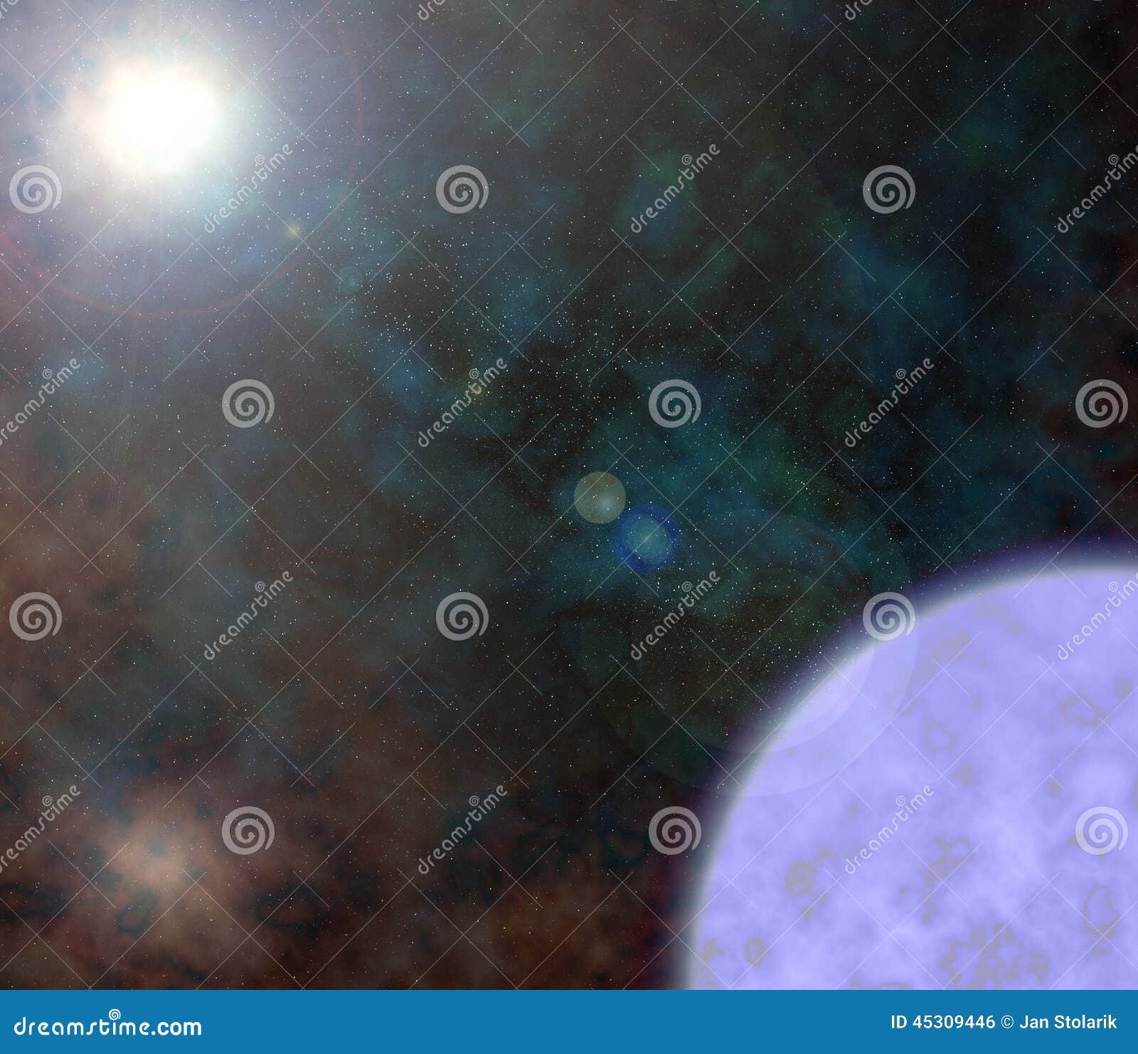 Starfield And Planet Illustration Royalty-Free Stock Photography ...