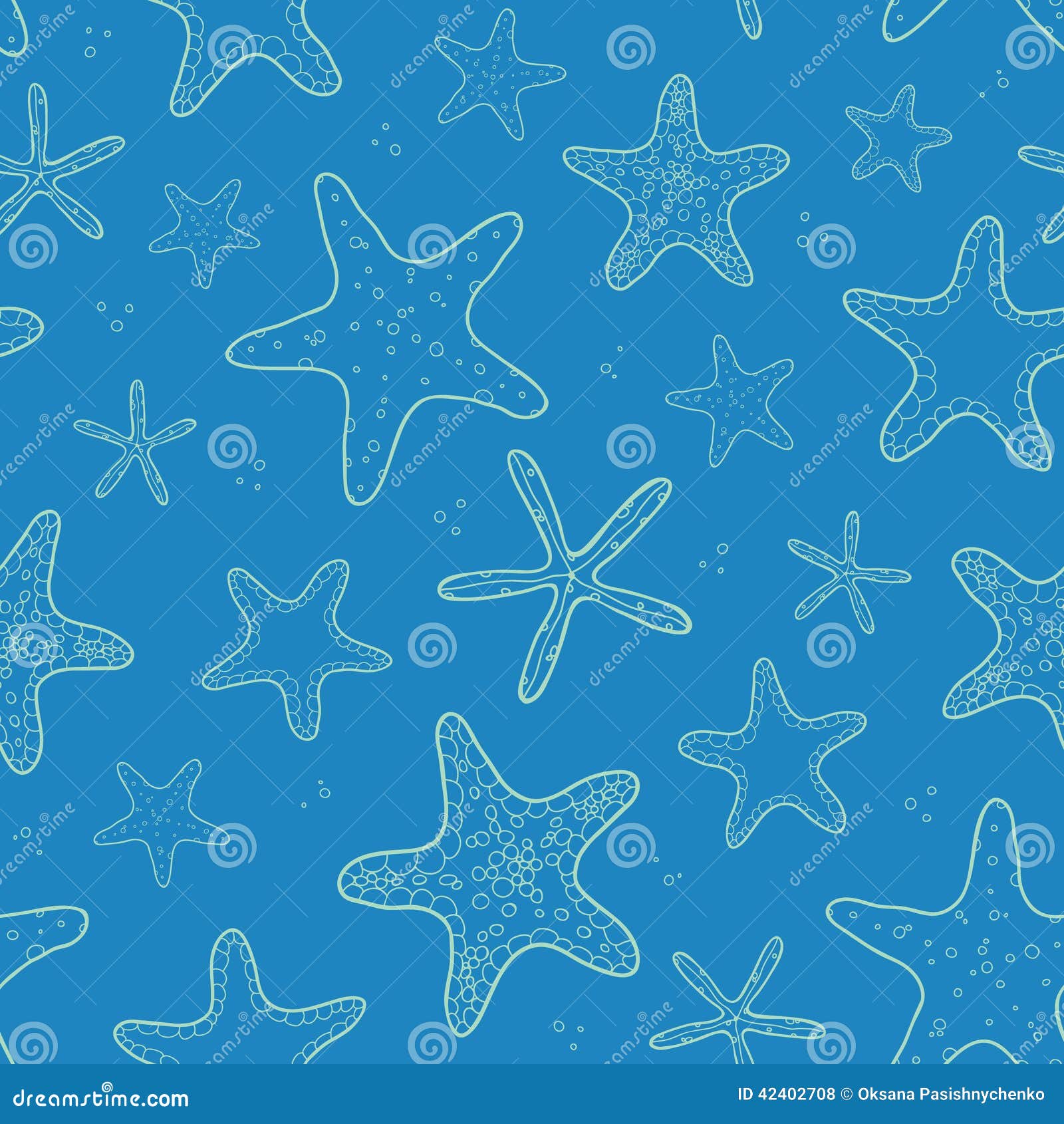 Starfish Blue Texture Seamless Pattern Background Stock Vector ...