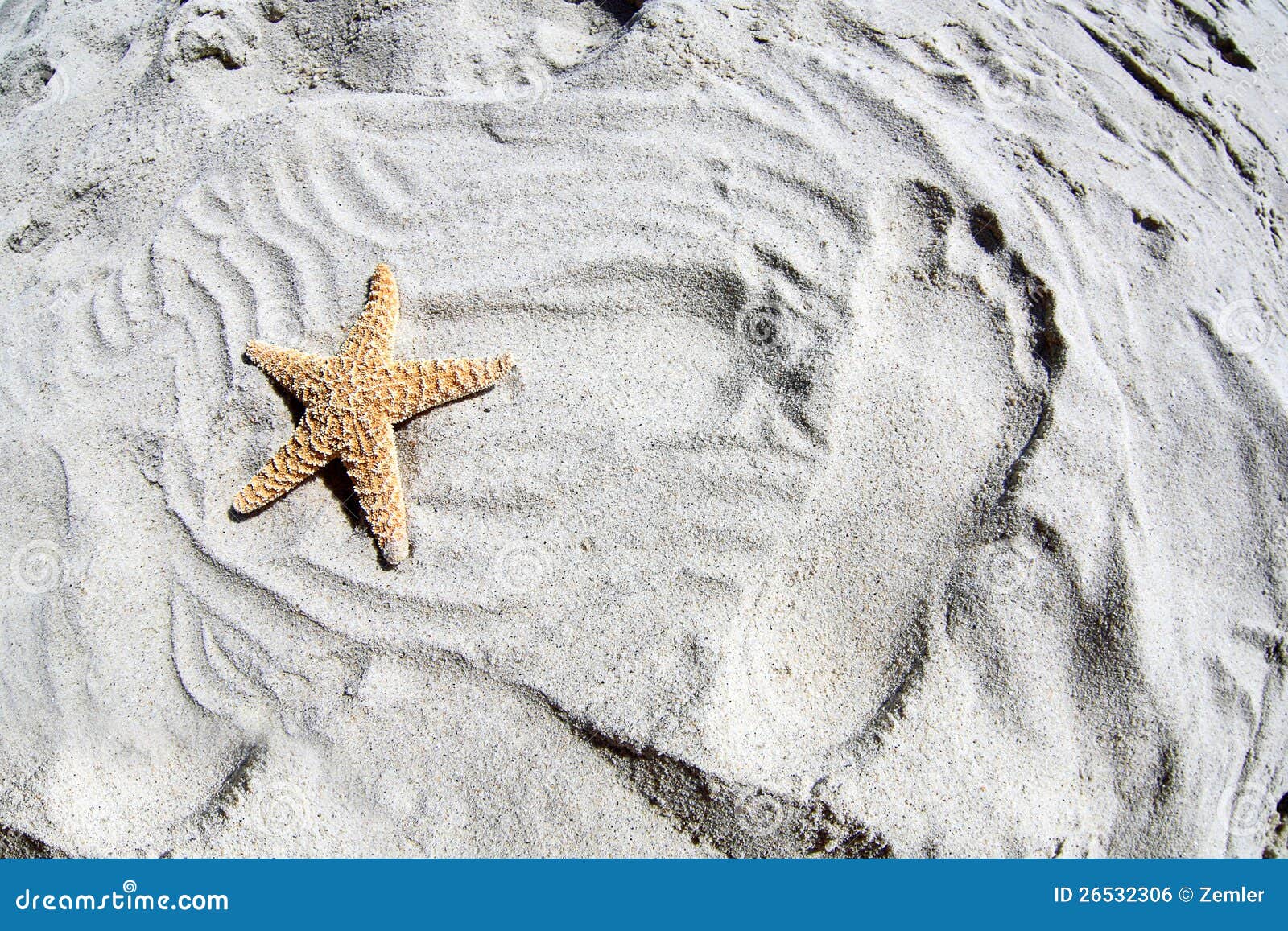 Starfish and Footprint in Sand Stock Photo - Image of start, seastar ...