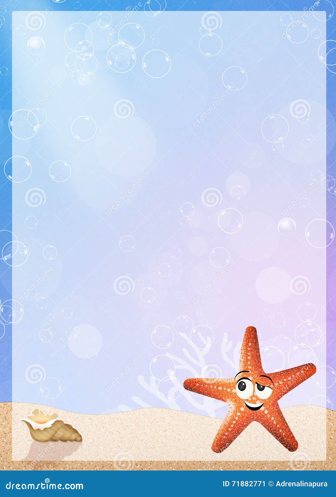 Starfish with frame stock illustration. Illustration of smile - 71882771