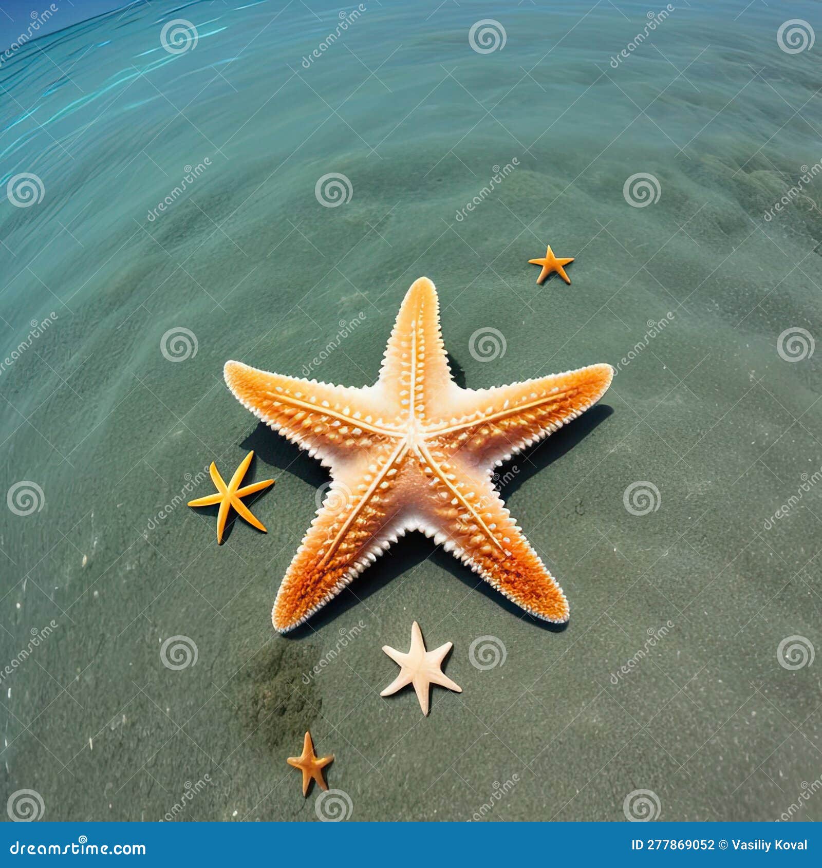 Starfish, Generative Ai stock illustration. Illustration of seashell ...