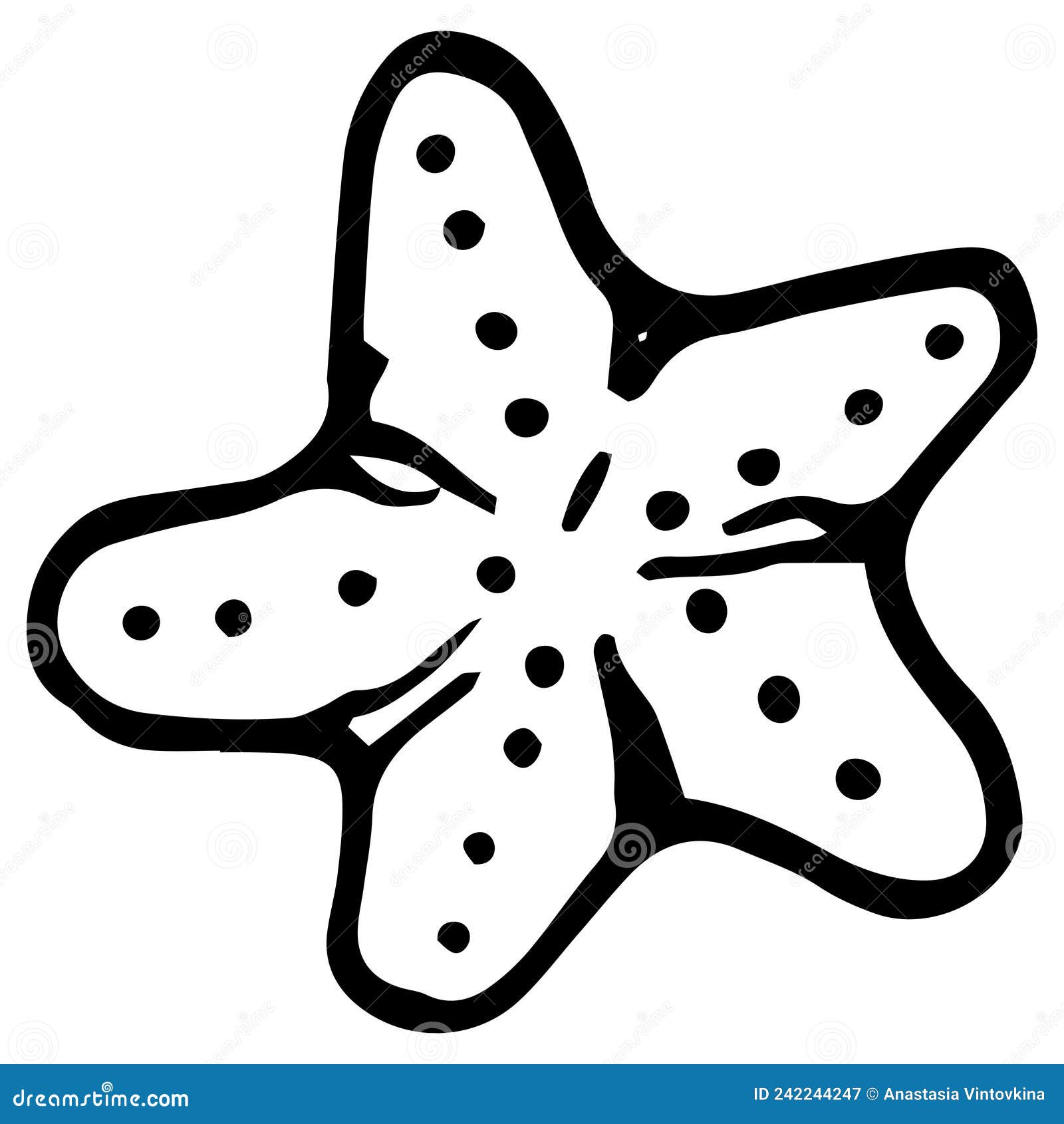 Starfish Icon with Dots. Drawn in the Form of a Starfish with a Dot ...