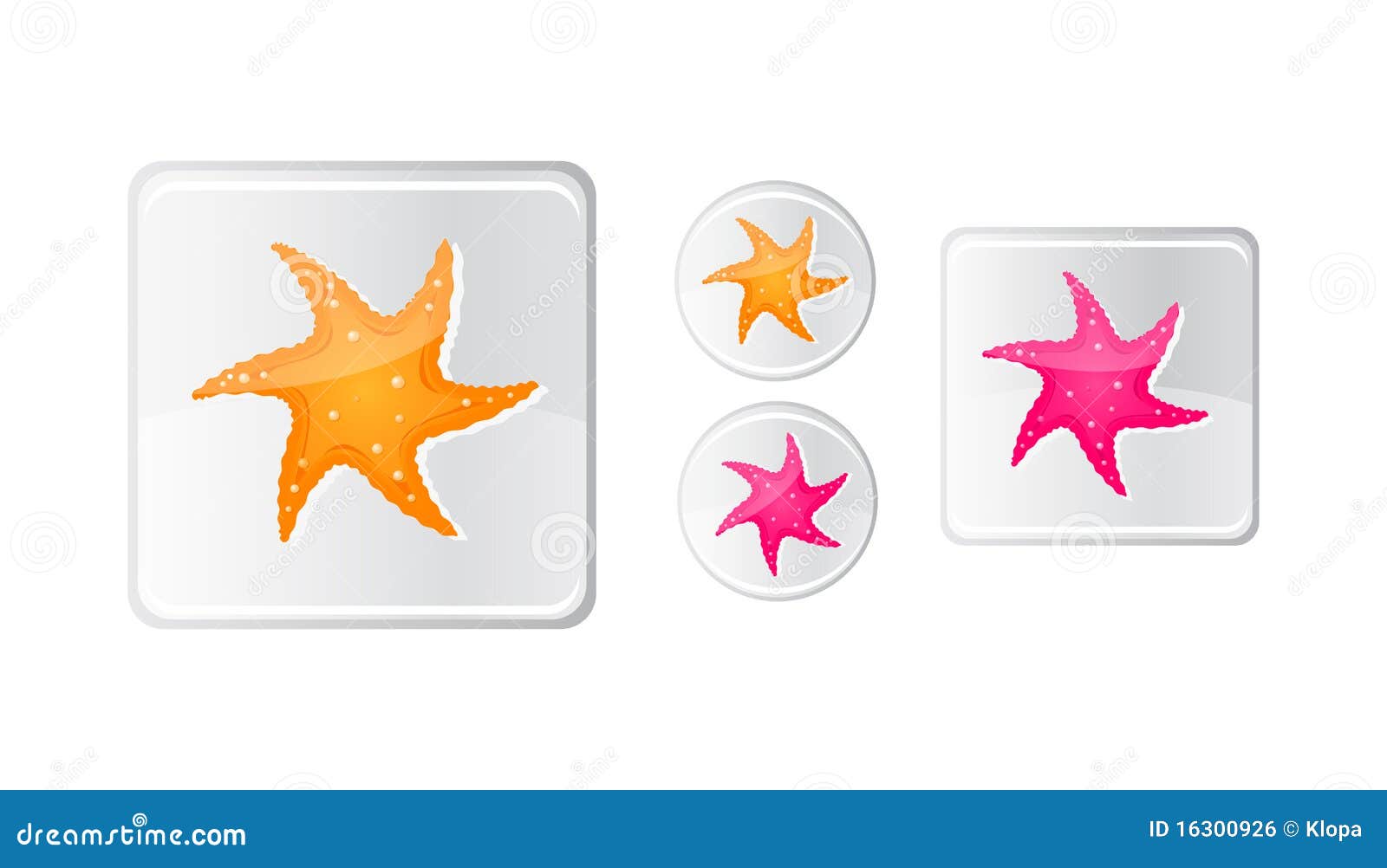 Starfish icon set stock illustration. Illustration of animal - 16300926