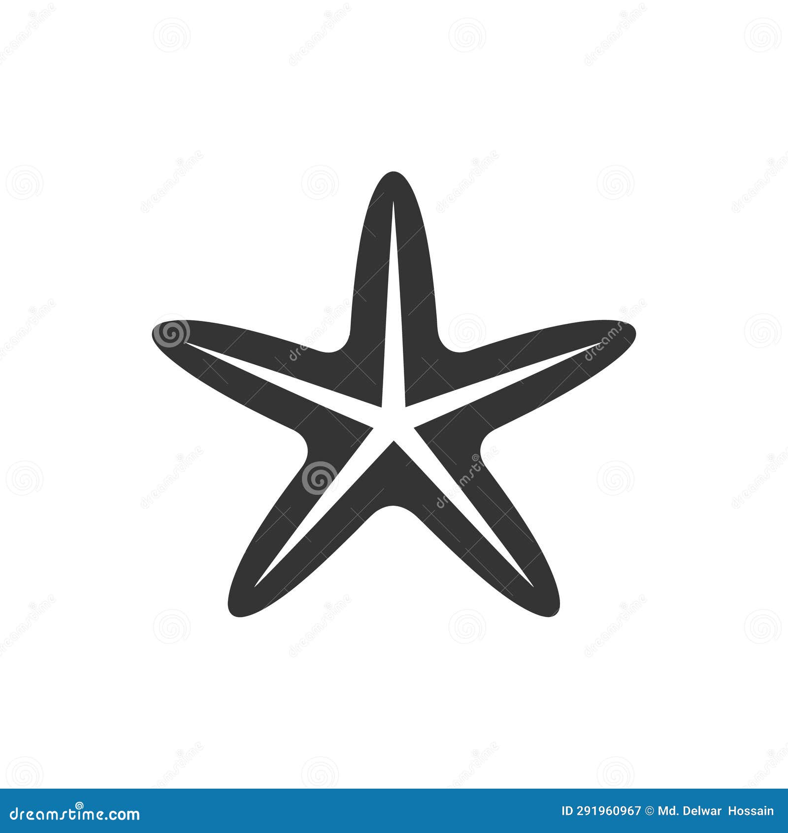 Starfish icon stock illustration. Illustration of benthic - 291960967
