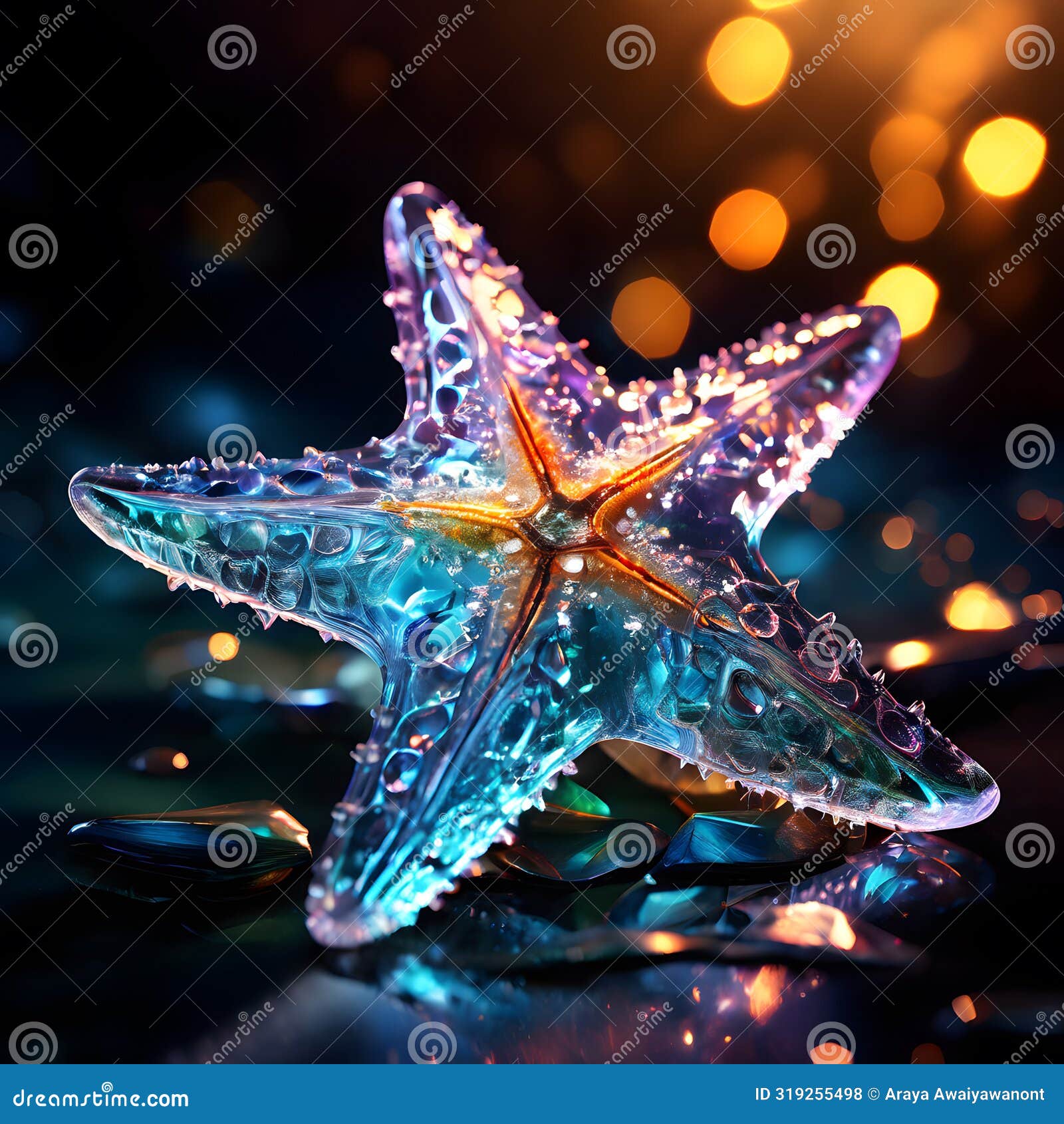 Starfish with Broken Glass Effect Stock Illustration - Illustration of ...