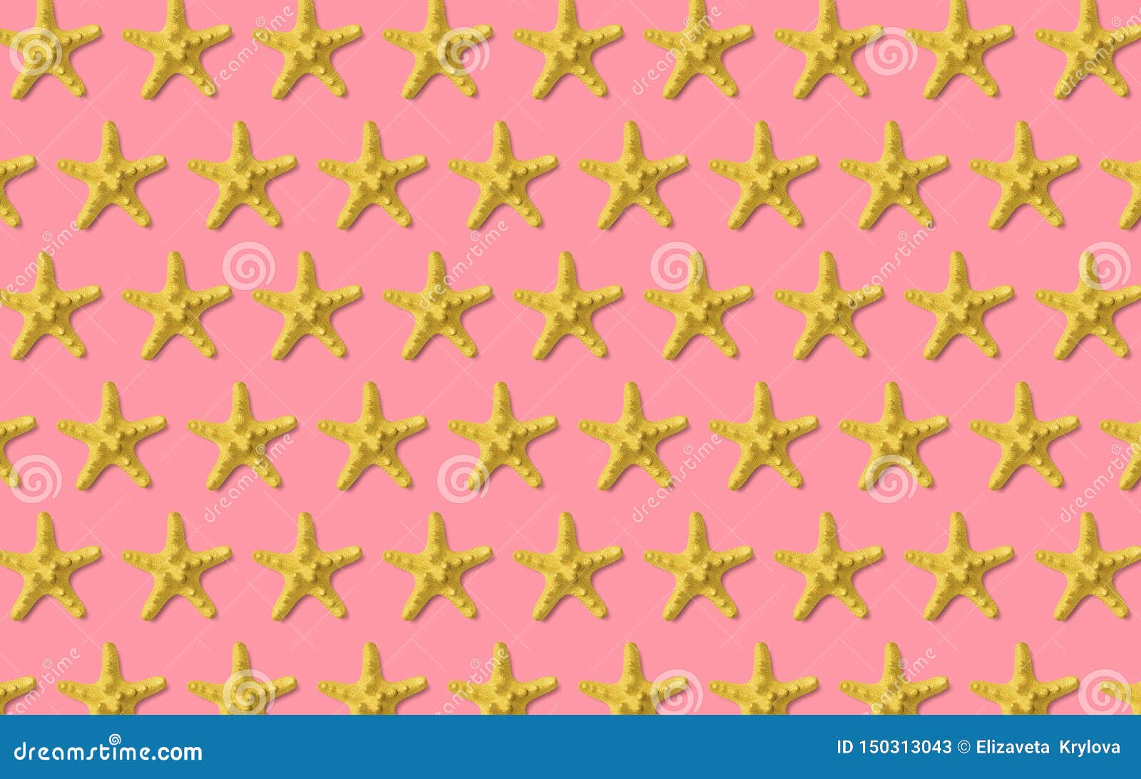 Starfish Pattern on Pink. Summer Minimalistic Background. Top View ...