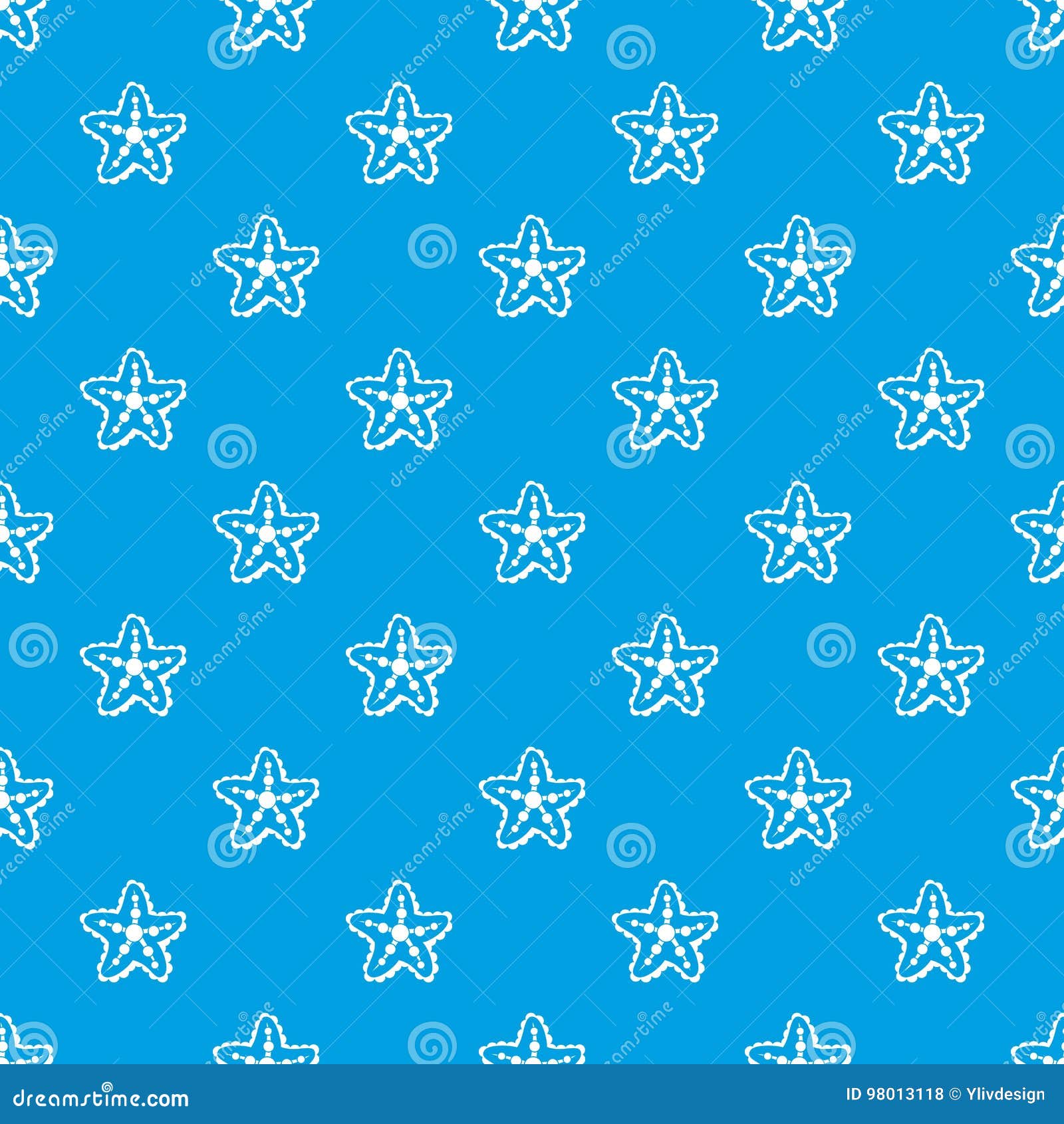 Starfish Pattern Seamless Blue Stock Vector - Illustration of pattern ...