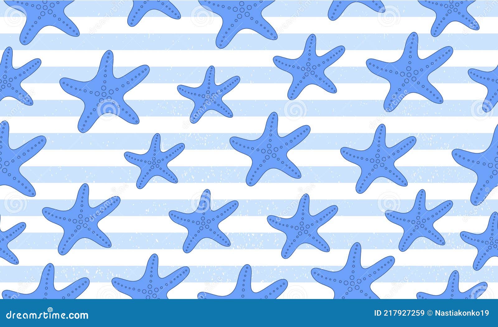 Starfish Seamless Pattern. Blue Background. Vector Stock Vector ...