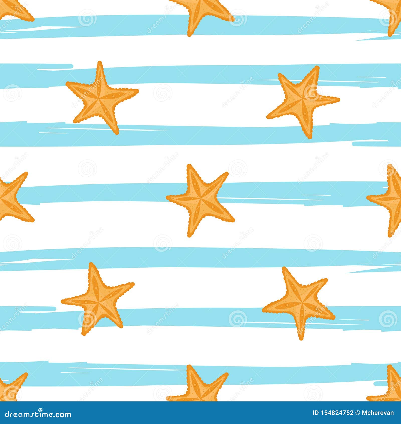Starfish Seamless Pattern. Stripped Background Stock Illustration ...