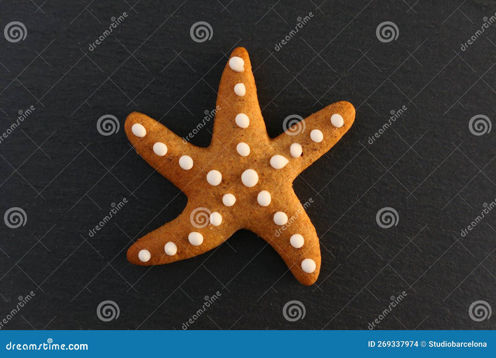 Starfish Shape Gingerbread Cookie Stock Photo - Image of cookie ...