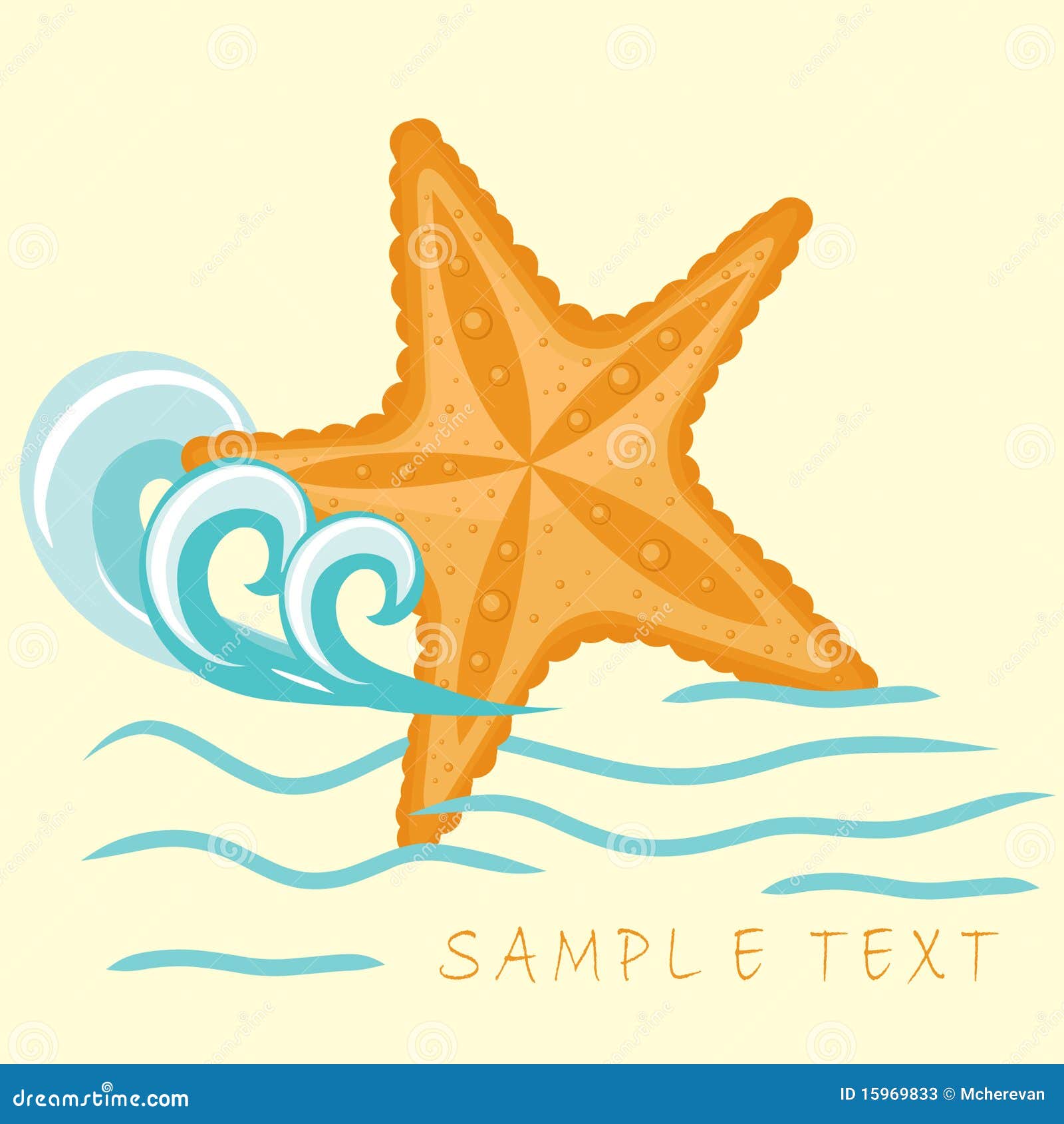 Starfish. Summer card. stock illustration. Illustration of black - 15969833