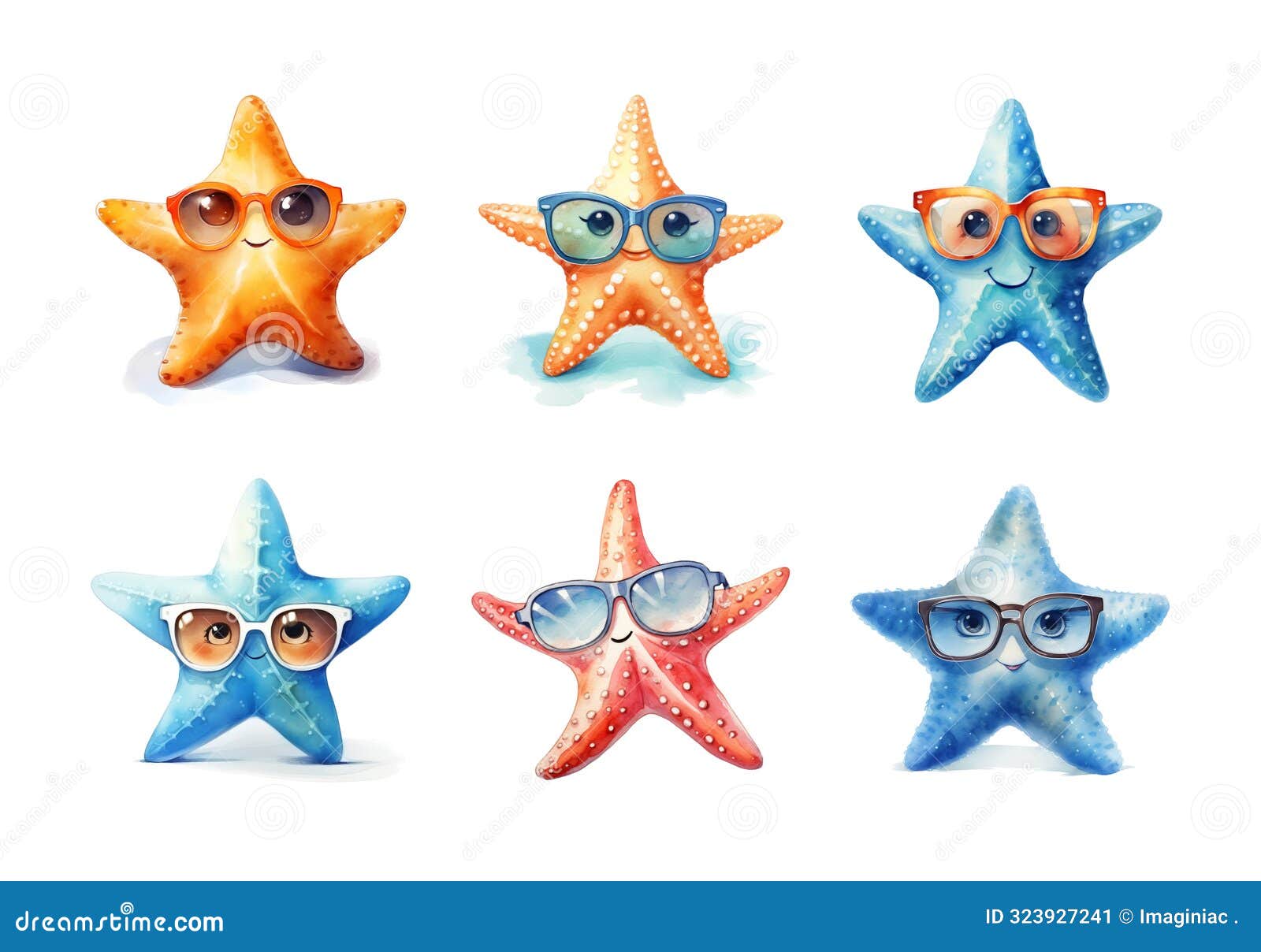 Starfish, Summer Illustration. Watercolor Style Stock Illustration ...