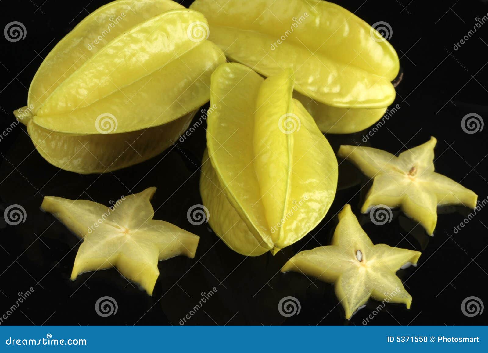 Starfruit on Black Background Stock Photo - Image of shape, star: 5371550