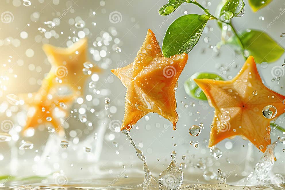 Starfruit Splash stock illustration. Illustration of bright - 335108099