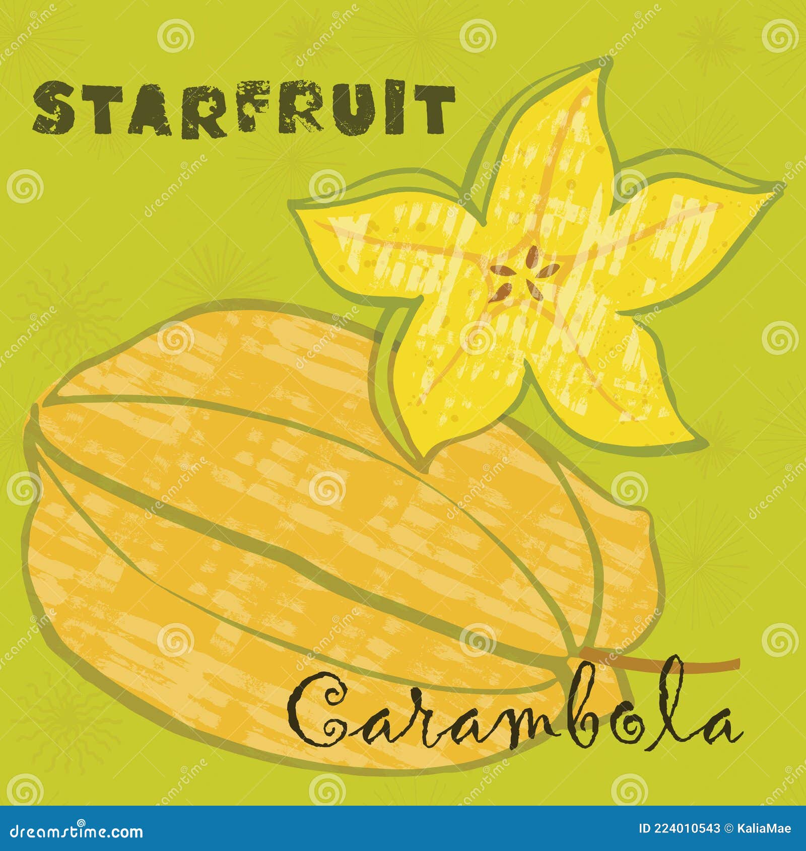 Starfruit Vector Carambola Icon. Star Fruit Averrhoa Slice Fresh ...