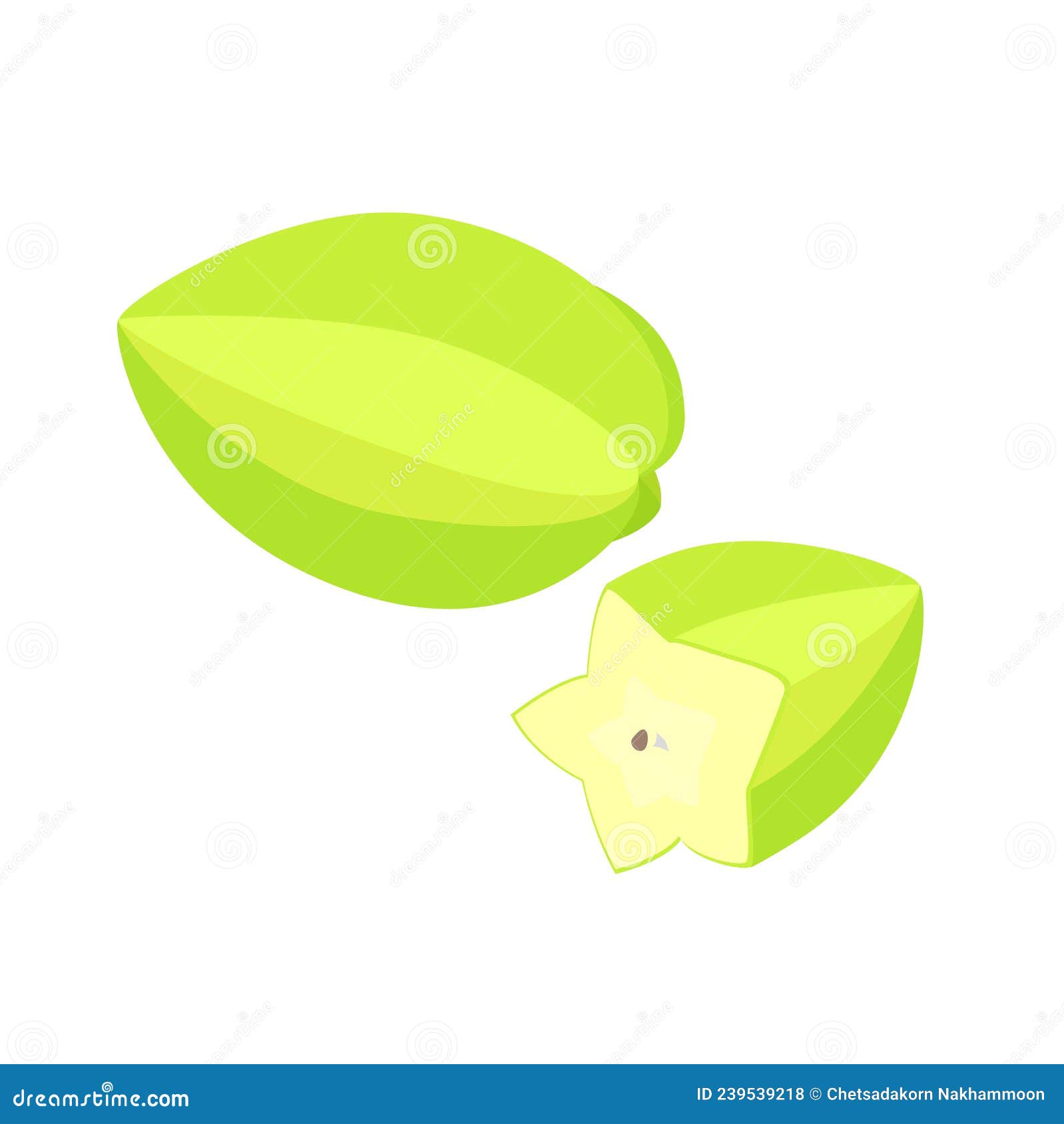 Starfruit Vector Isolated on White Stock Vector - Illustration of ...