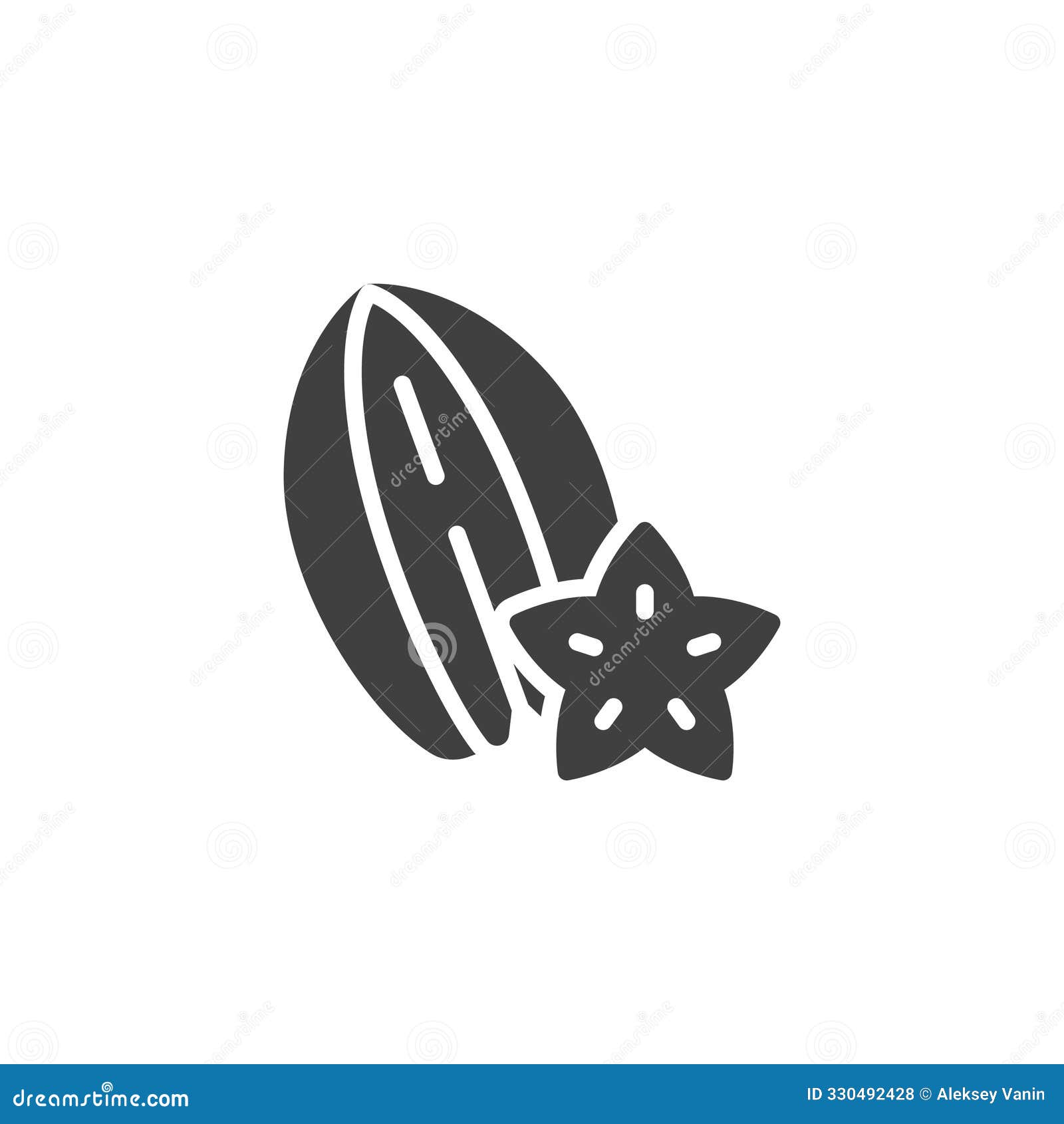 Starfruit Whole And Sliced Vector Icon | CartoonDealer.com #330492428