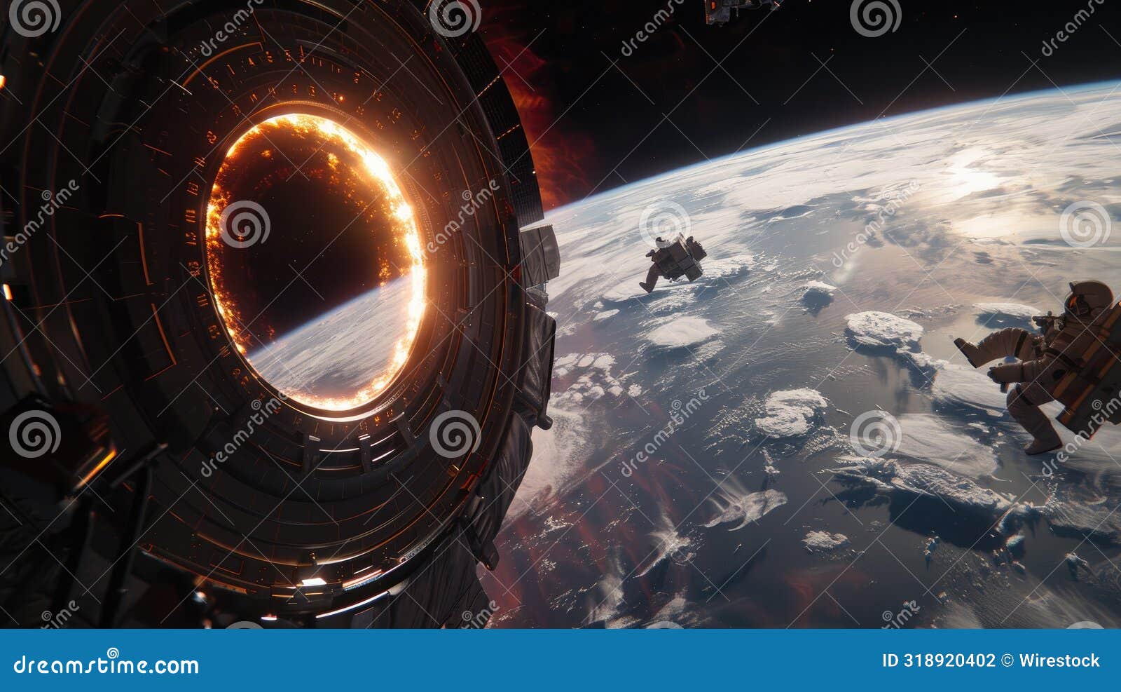 The Stargate is Seen from an Alien Spaceship in Outer Space Stock Photo ...