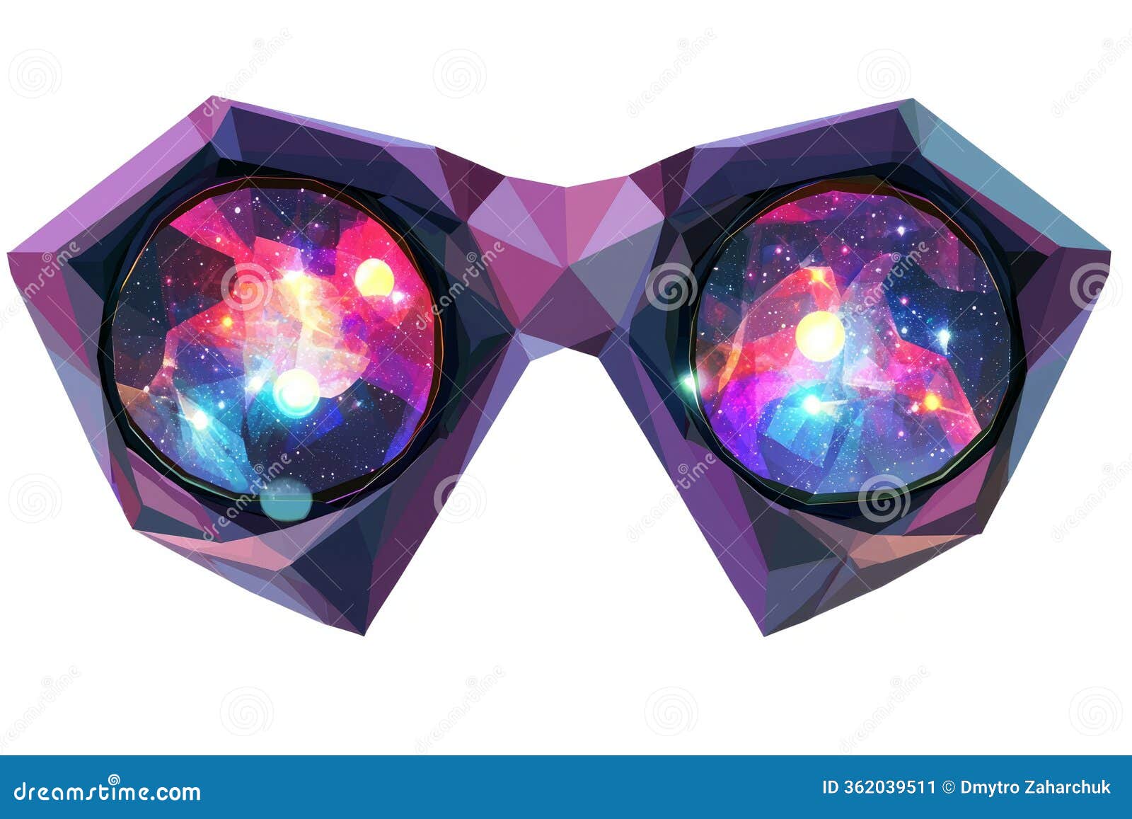 Stargazer with Glowing Patterns of Distant Galaxies Inside the Eyes ...