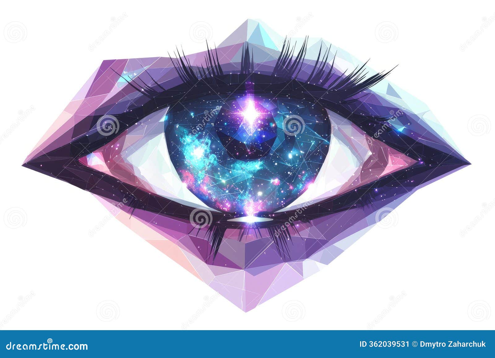 Stargazer with Glowing Patterns of Distant Galaxies Inside the Eyes ...
