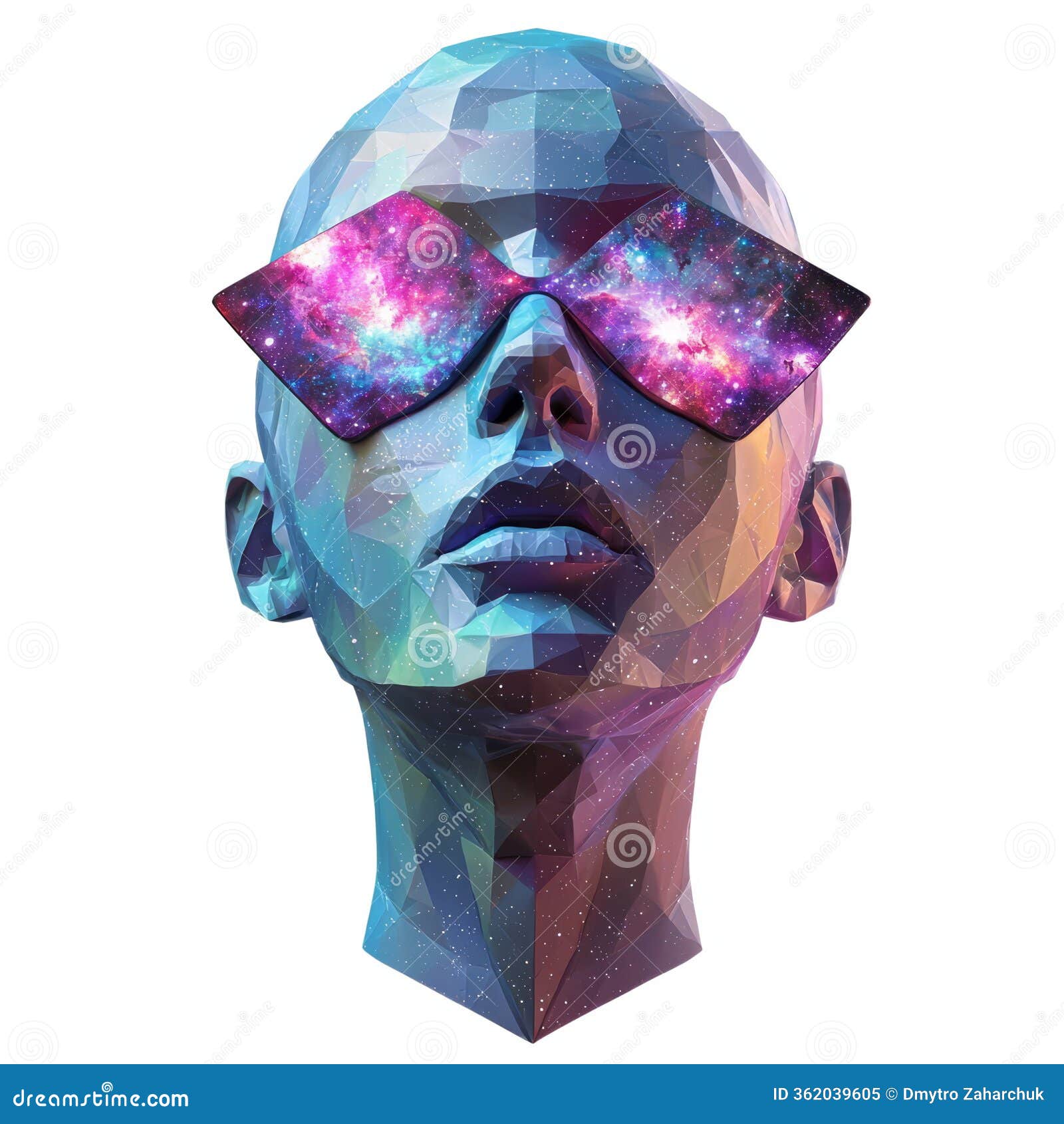 Stargazer with Glowing Patterns of Distant Galaxies Inside the Eyes ...