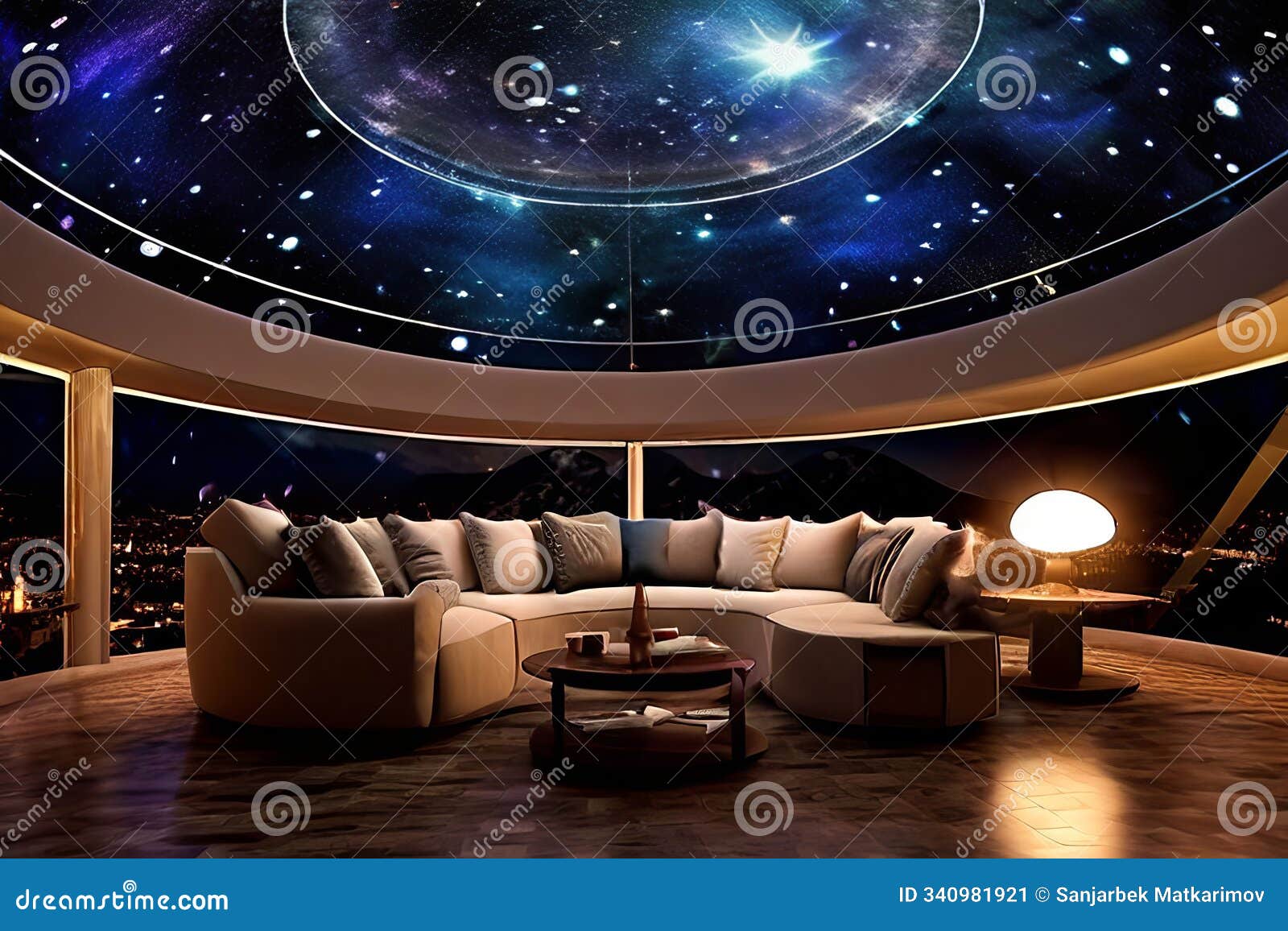 Stargazing Dome A Living Room With A Dome Shaped Ceiling Featuri Stock ...