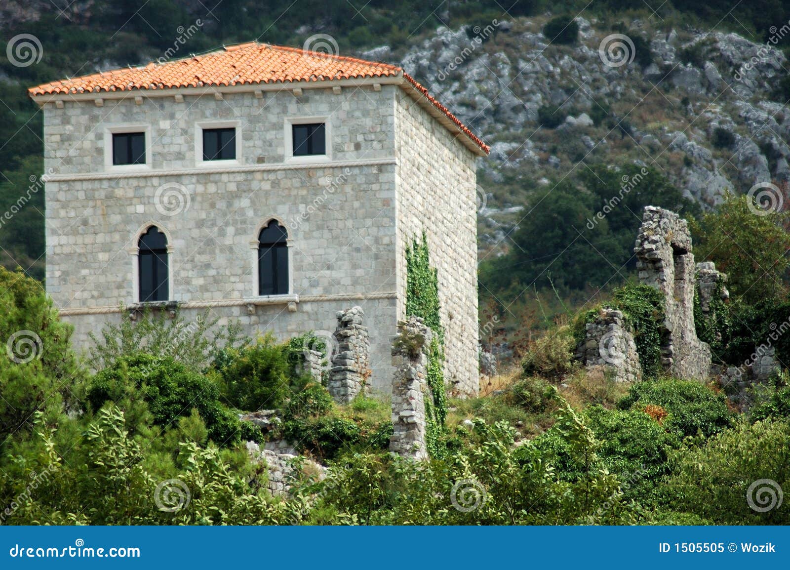 Stari Bar, the Middle Ages City Stock Image - Image of chapel, ruins ...