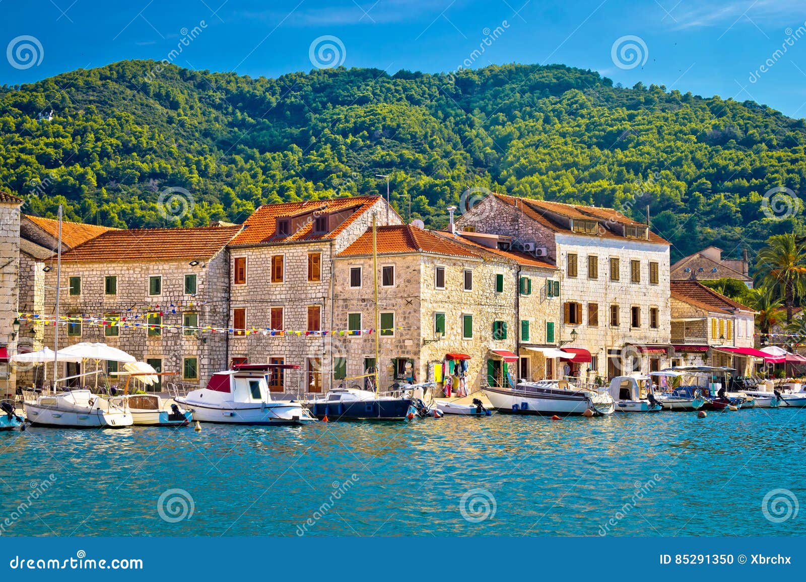 Stari Grad Waterfront View Un Hvar Stock Photo - Image of adriatic ...