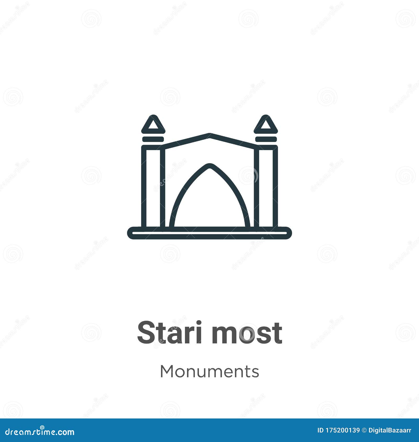 Stari Most Icon In Trendy Design Style. Stari Most Icon Isolated On ...