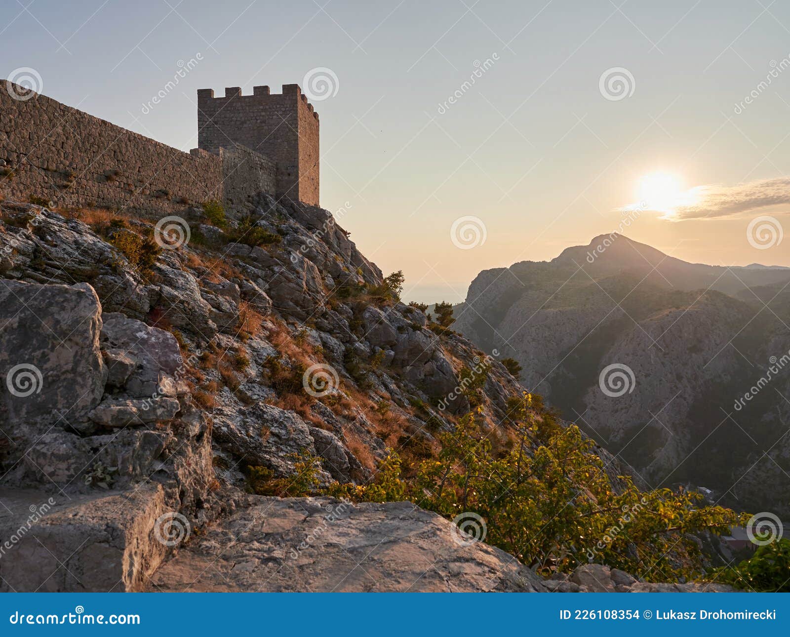 Starigrad Fortress in the Town of Omis during the Sunset.6 Stock Photo ...