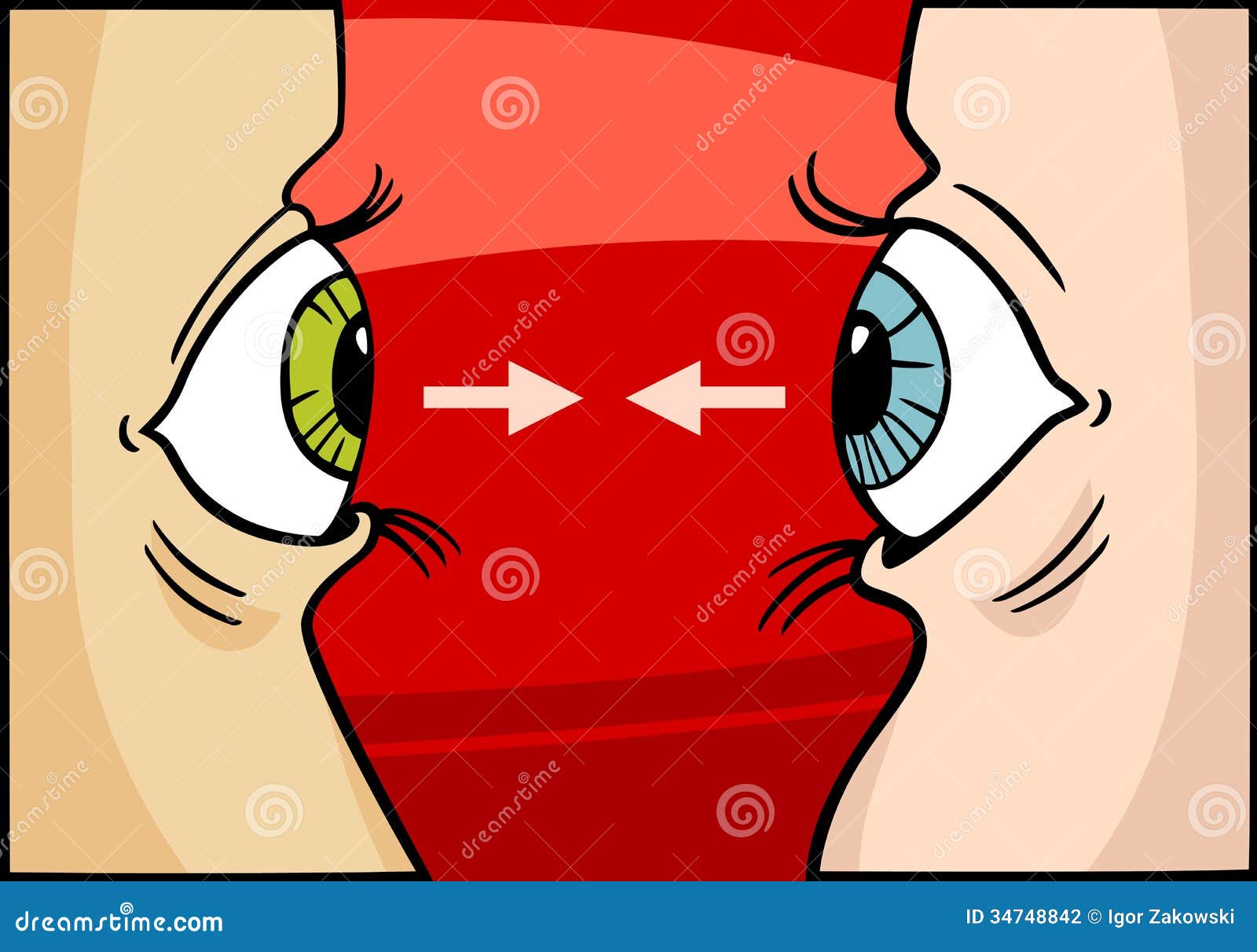 Staring Contest Cartoon Illustration Stock Vector - Illustration of ...