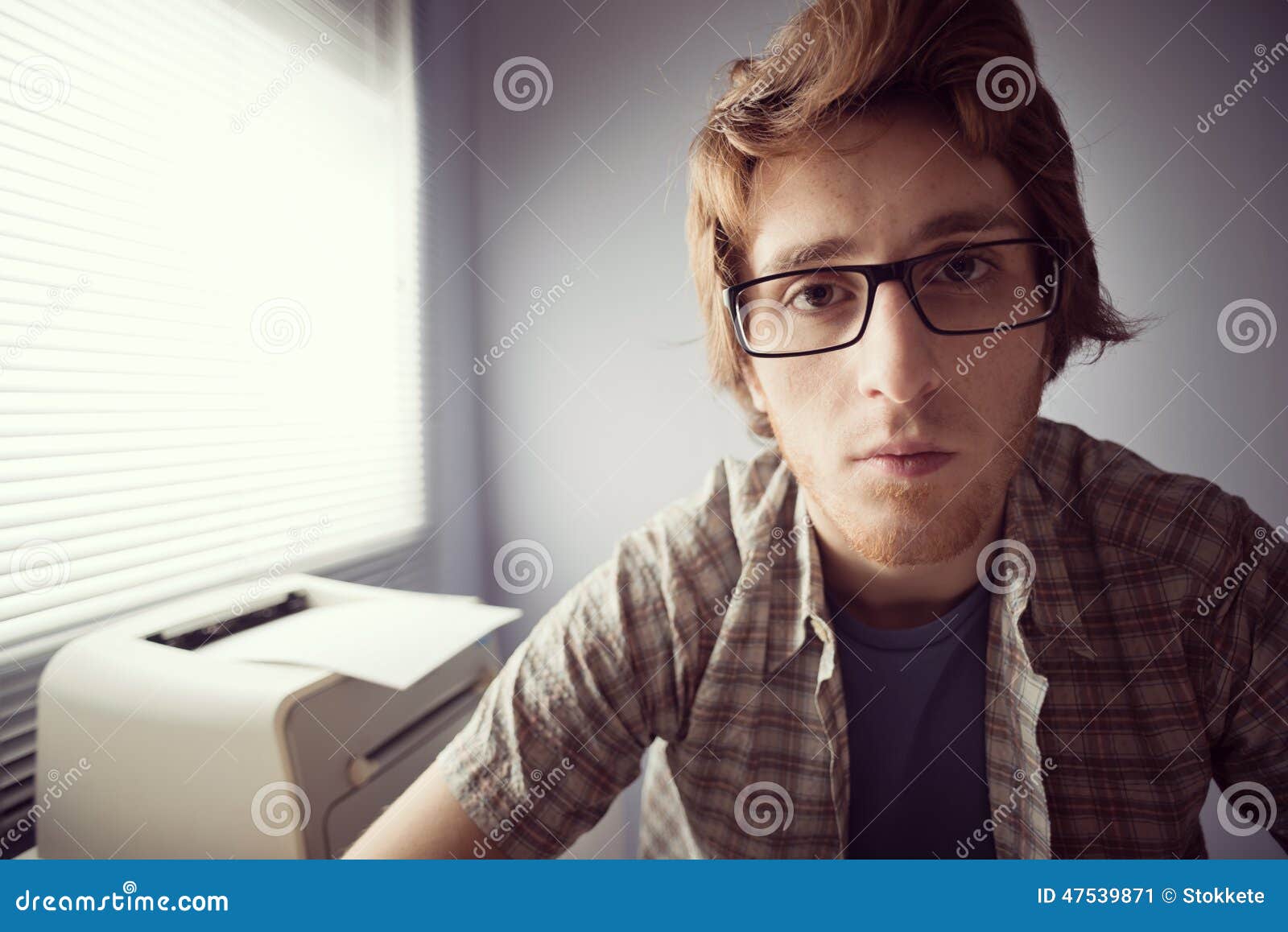 Staring at monitor stock image. Image of student, video - 47539871
