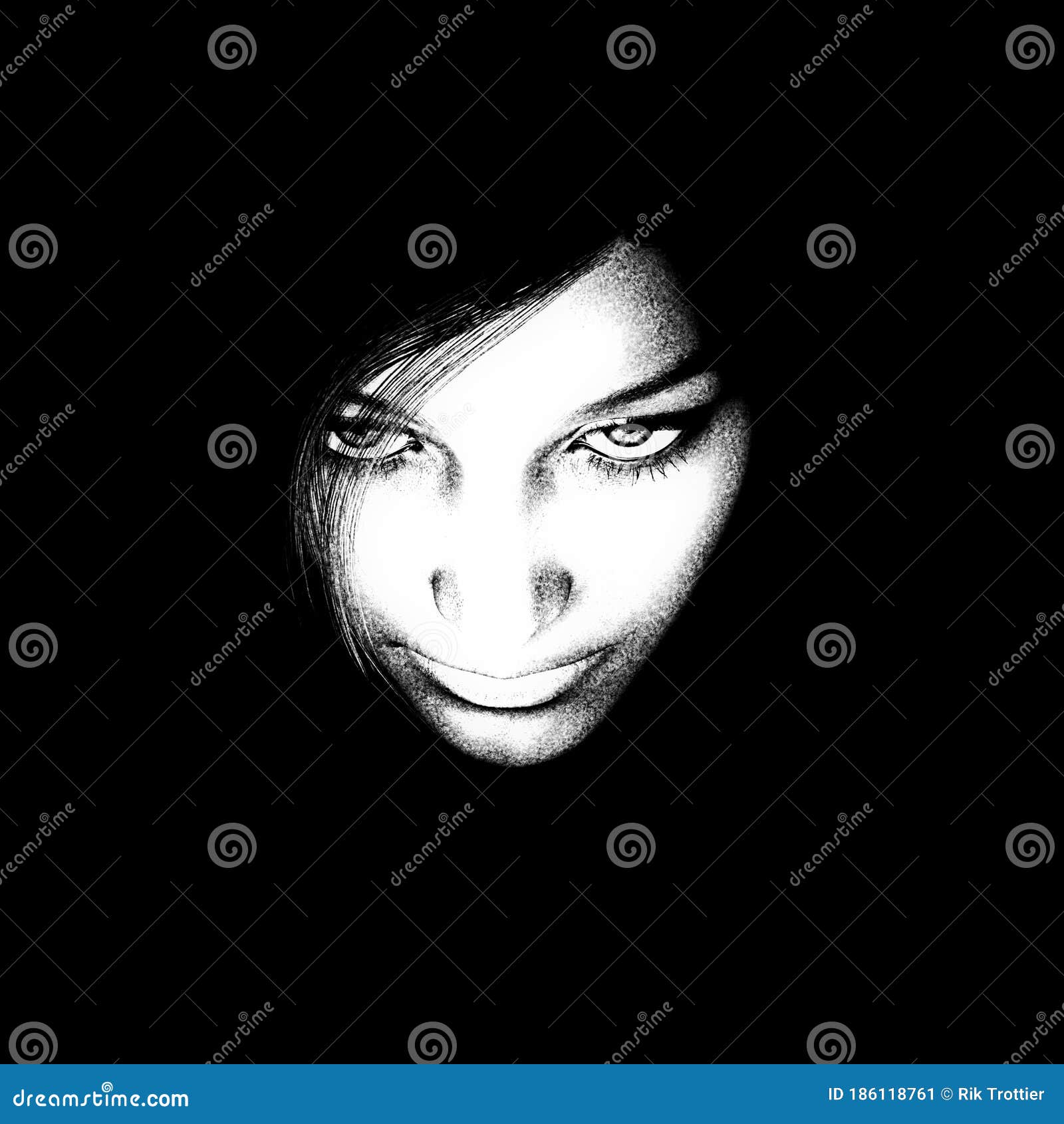 Staring Out into the Camera Stock Illustration - Illustration of fear ...