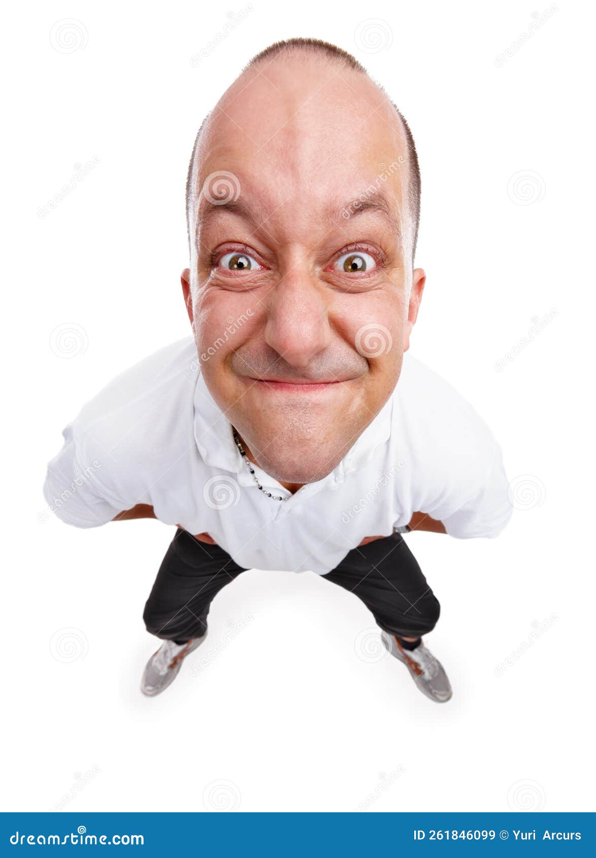 Staring You in the Face. High Angle Shot of a Man Making a Face and ...