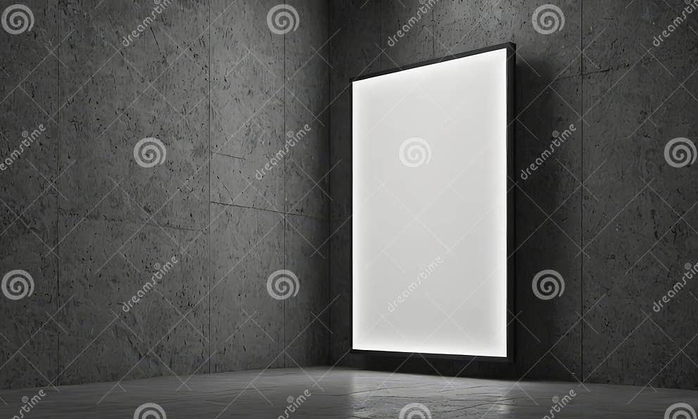 Stark Black and White Minimalist Room Features Large Rectangular Mirror ...