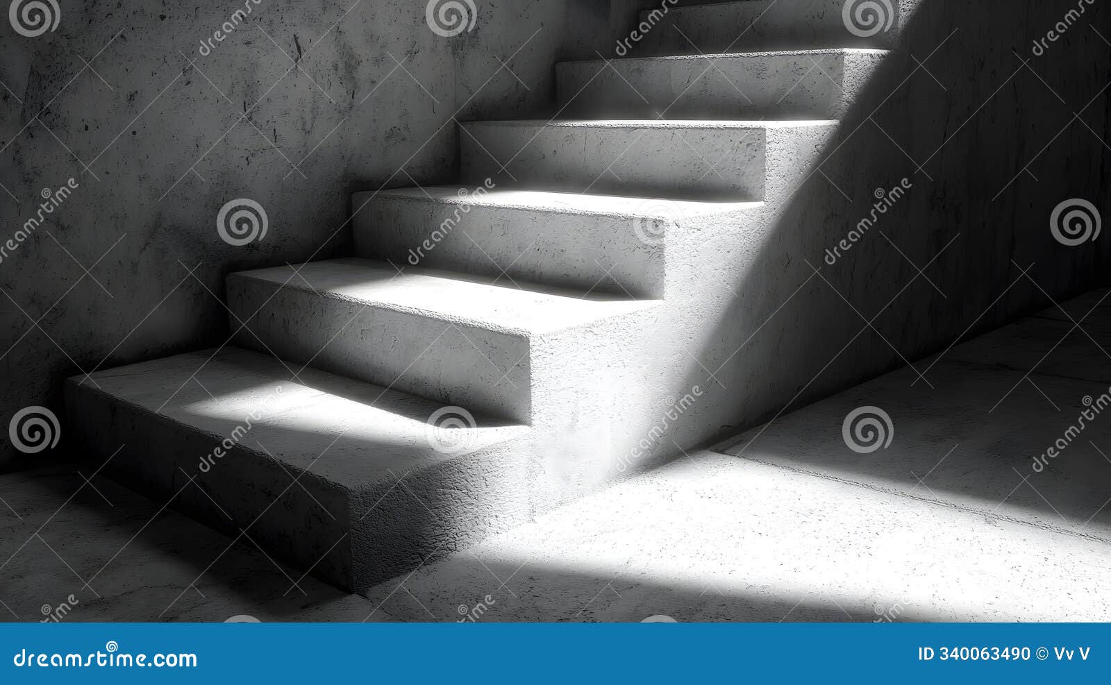 Stark Concrete Stairs with Dramatic Light Play. Stock Illustration ...