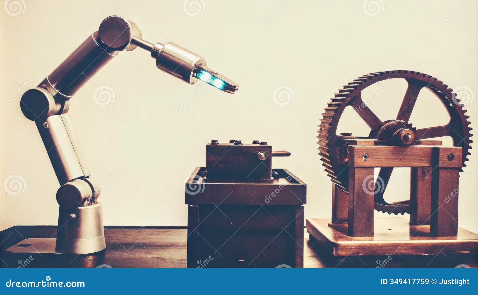 A Stark Contrast Image Showing a Programmable Robotic Arm Powered by ...