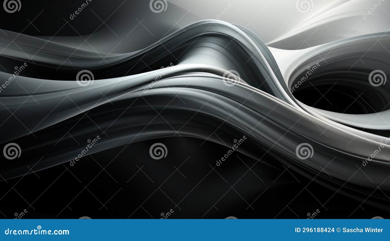 Monochrome Abstraction: Wavy Stark Contrasts Stock Photo - Image of ...