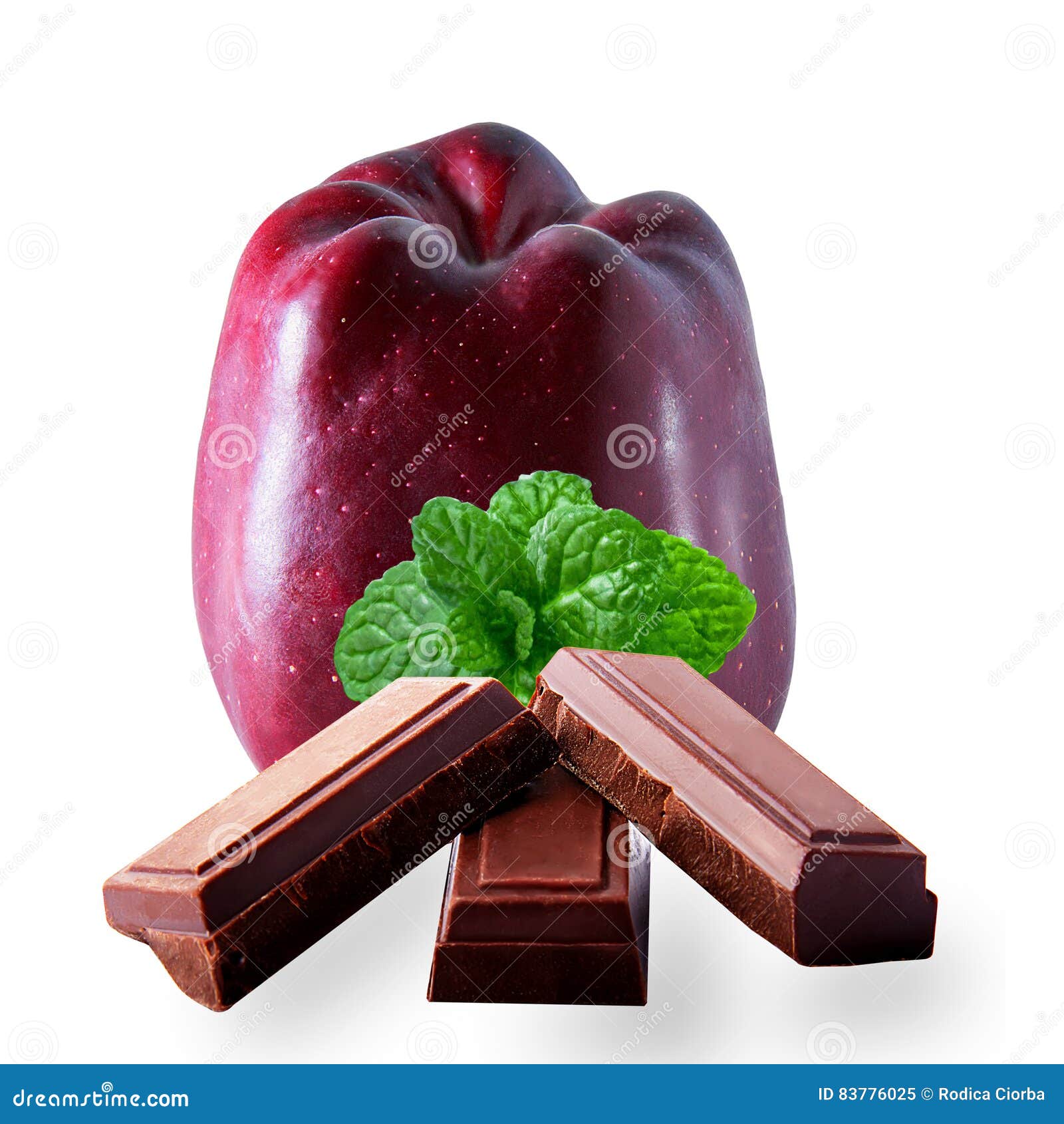 Stark Delicious Apple with Mintand Chocolate Stock Image - Image of ...